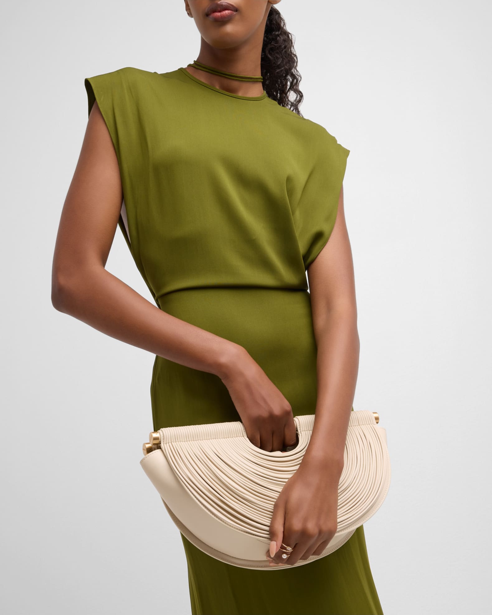 Cult Gaia Lou Drape Fringe Top-Handle Bag | Neiman Marcus