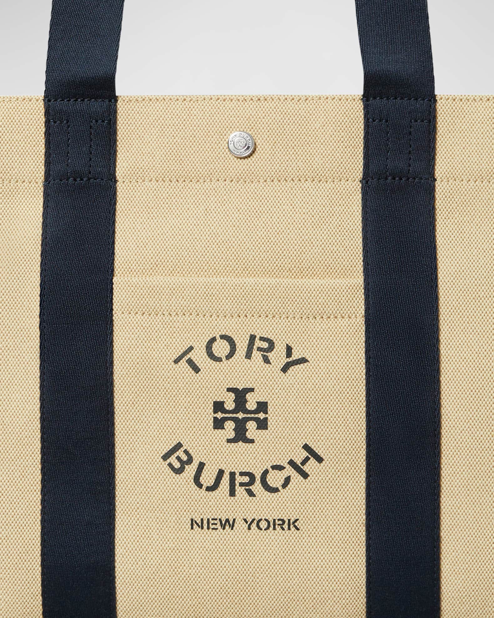 Tory Burch Logo Canvas Tote Bag | Neiman Marcus