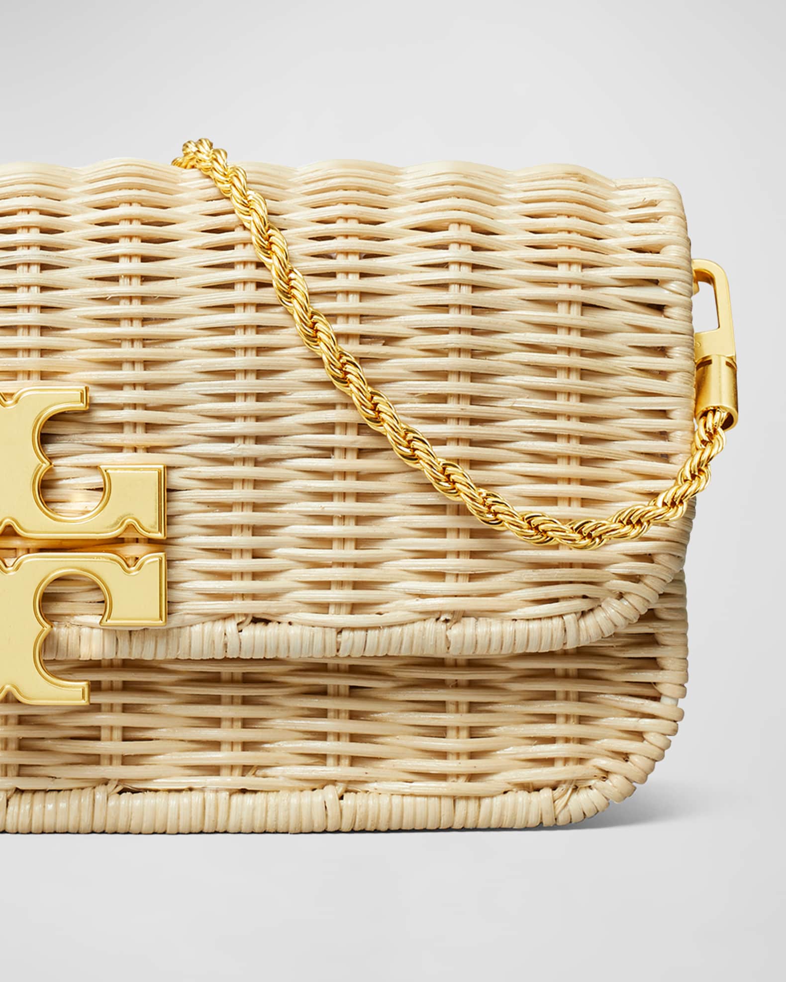 Tory Burch Eleanor Raffia Clutch Bag | Neiman Marcus