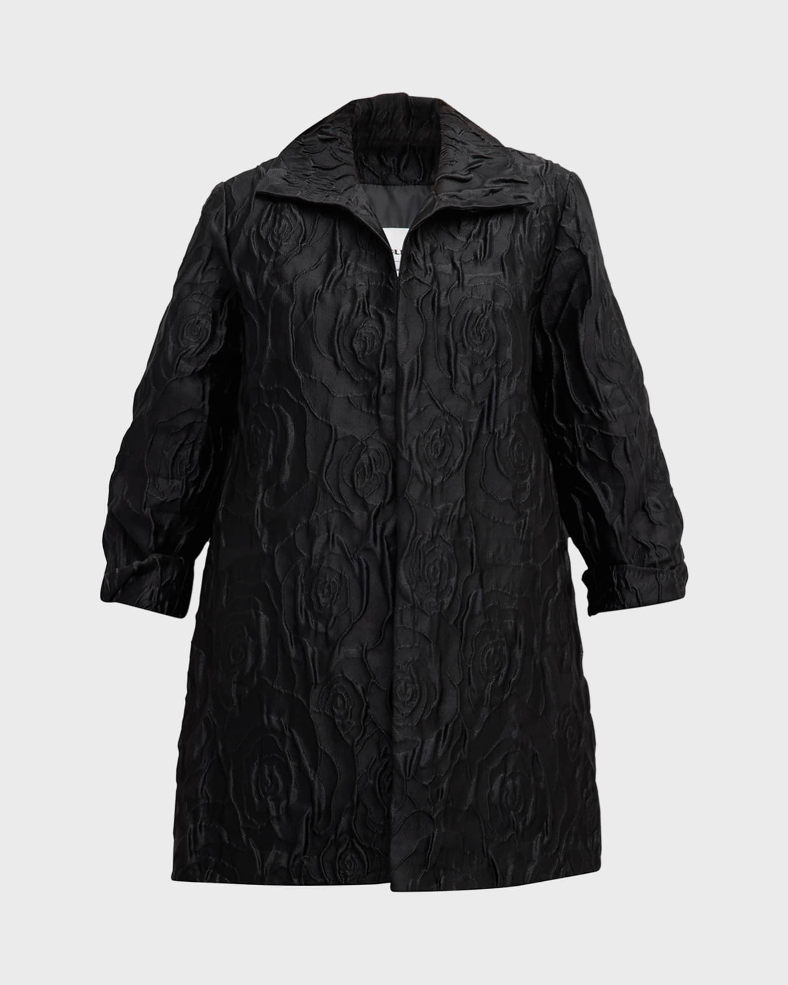 Caroline Rose Open-Front Rose Jacquard Party Jacket | Neiman Marcus