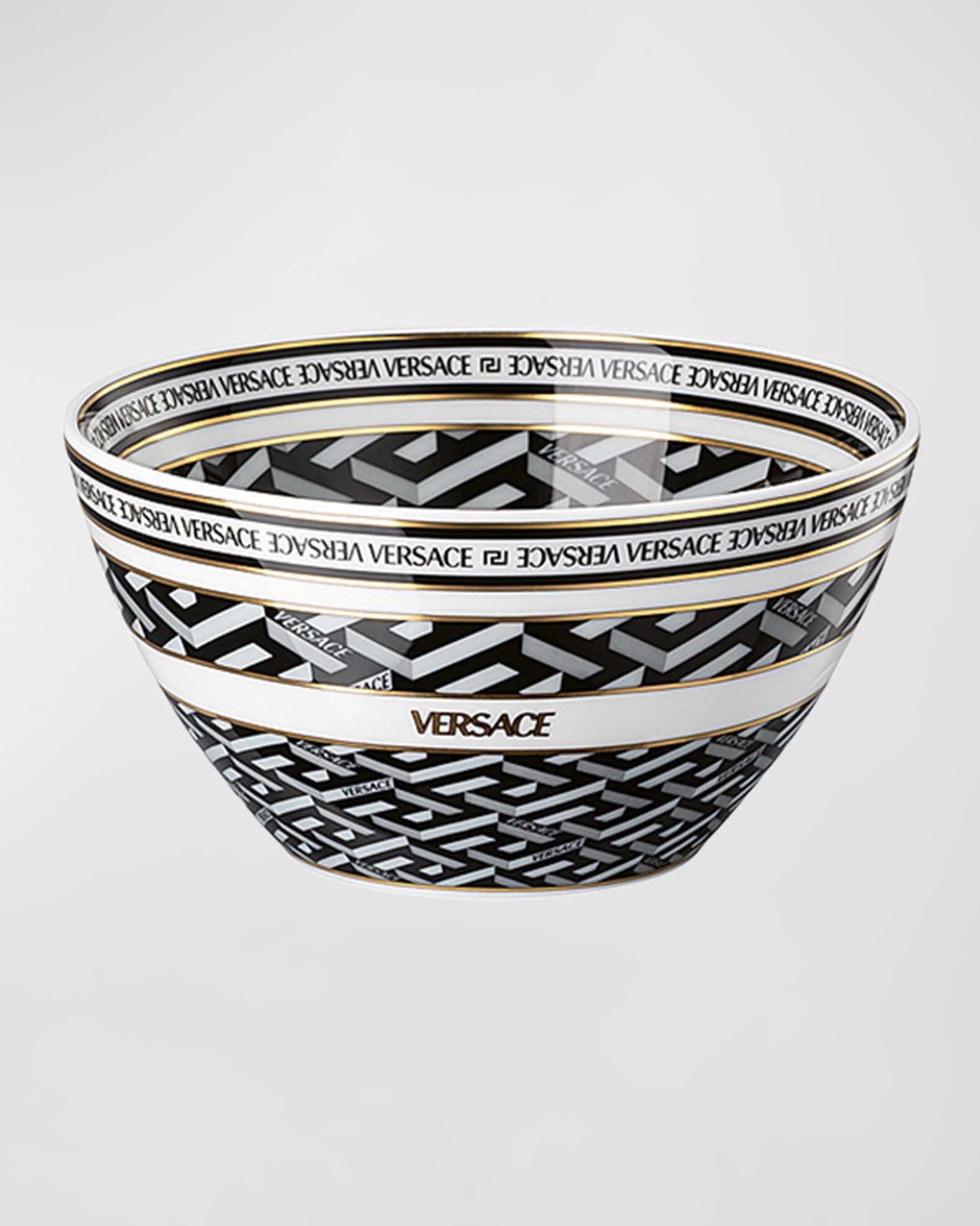 Versace La Greca Signature Bowl, 4.8" | Neiman Marcus