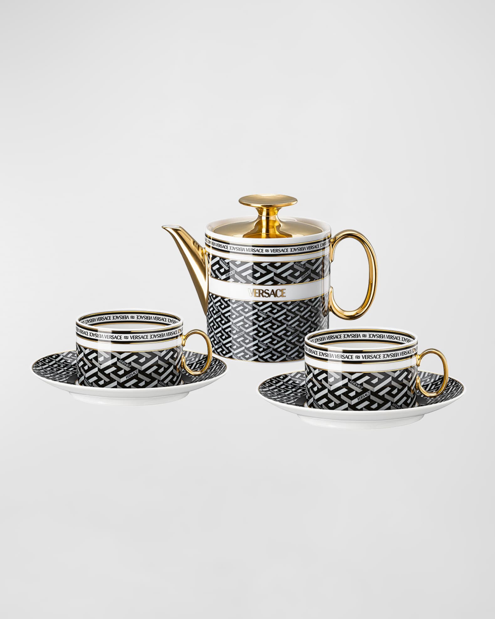 Versace La Greca Signature Tea Set for Two | Neiman Marcus