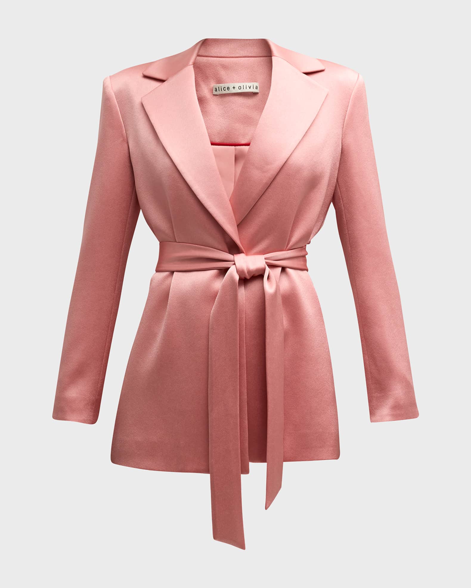 Alice + Olivia Karley Satin Wrap Blazer | Neiman Marcus