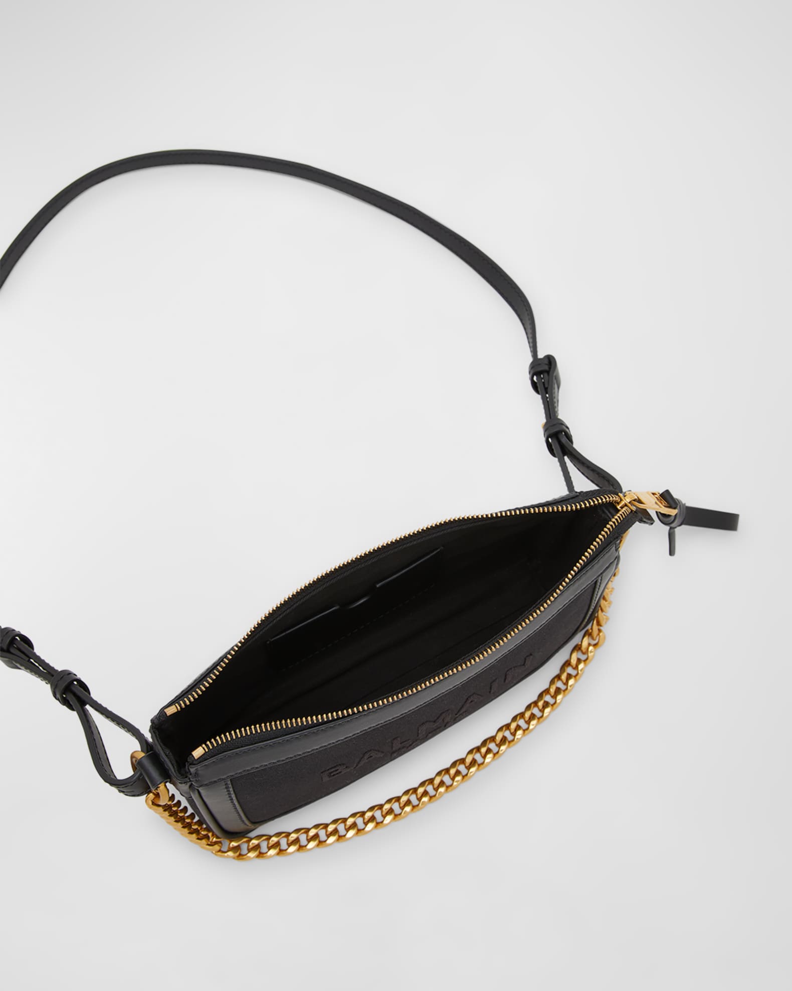 Balmain B Army Wallet on a Chain in Canvas and Leather | Neiman Marcus