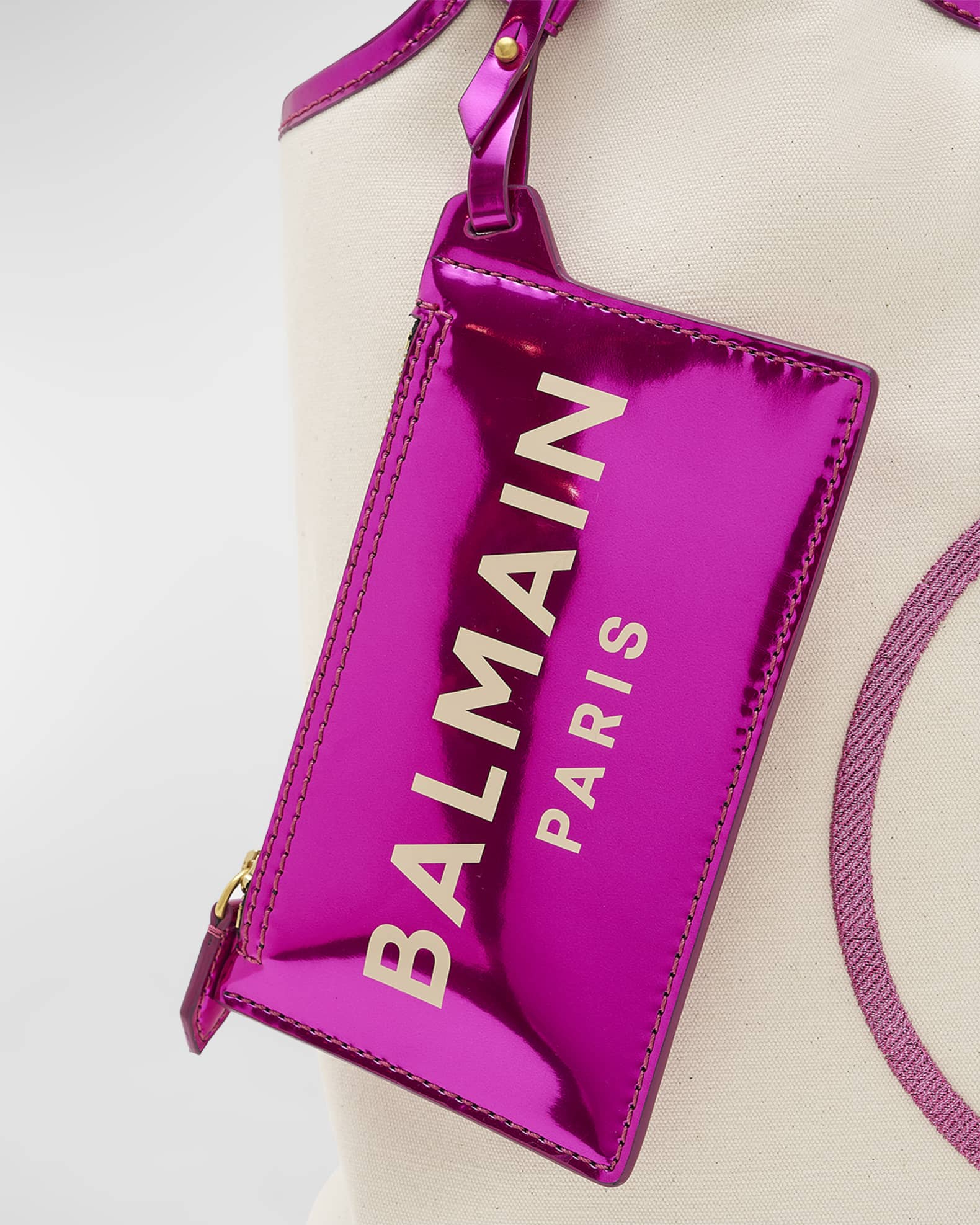 Balmain B Army Large Grocery Canvas Tote Bag | Neiman Marcus