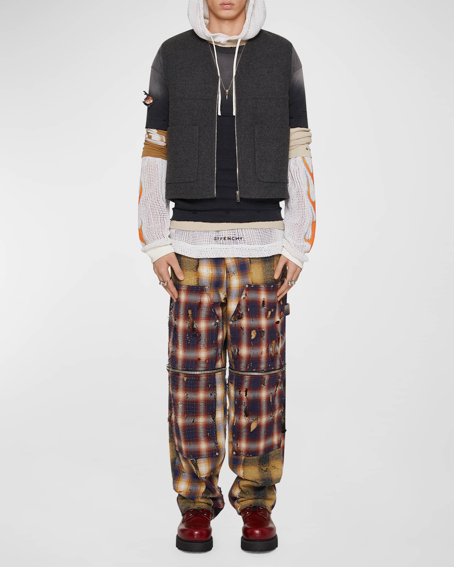 Givenchy Men's Double-Face Wool-Cashmere Vest | Neiman Marcus