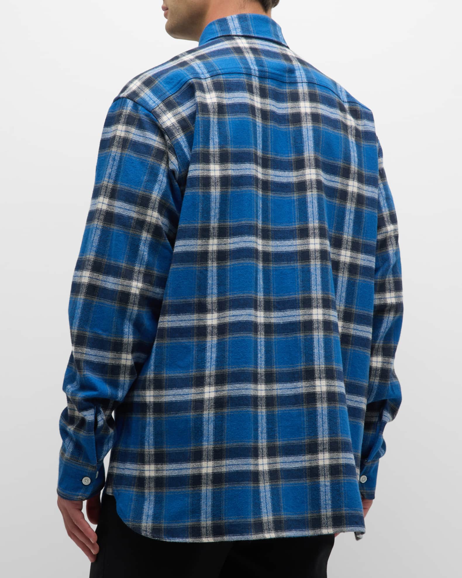 Givenchy Men's Plaid Flannel Button-Down Shirt | Neiman Marcus