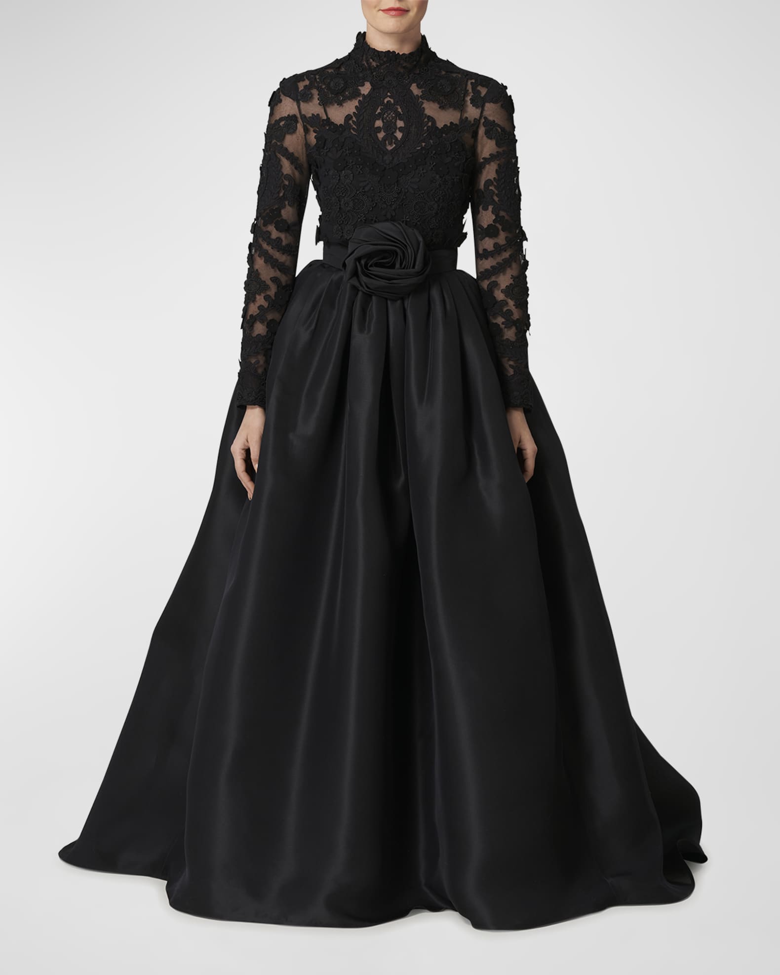 Carolina Herrera Embroidered Floral Applique Top with Cami | Neiman Marcus