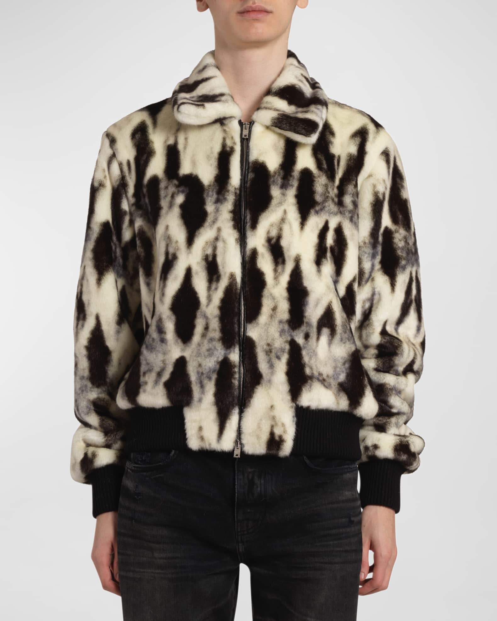 Amiri Men's Faux Fur Bomber Jacket | Neiman Marcus