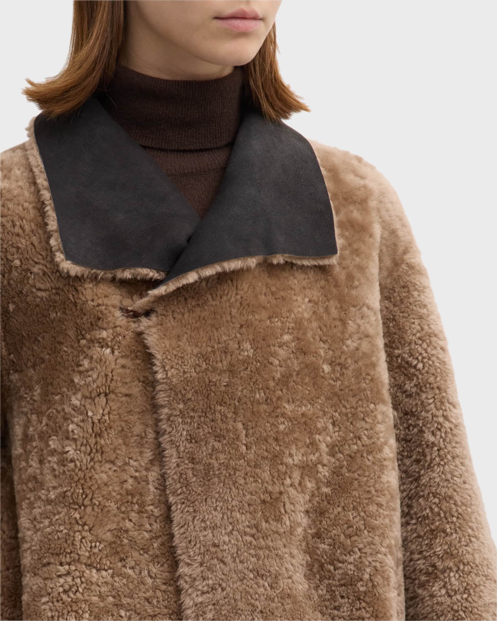 Nour Hammour Reversible Shearling Peacoat | Neiman Marcus