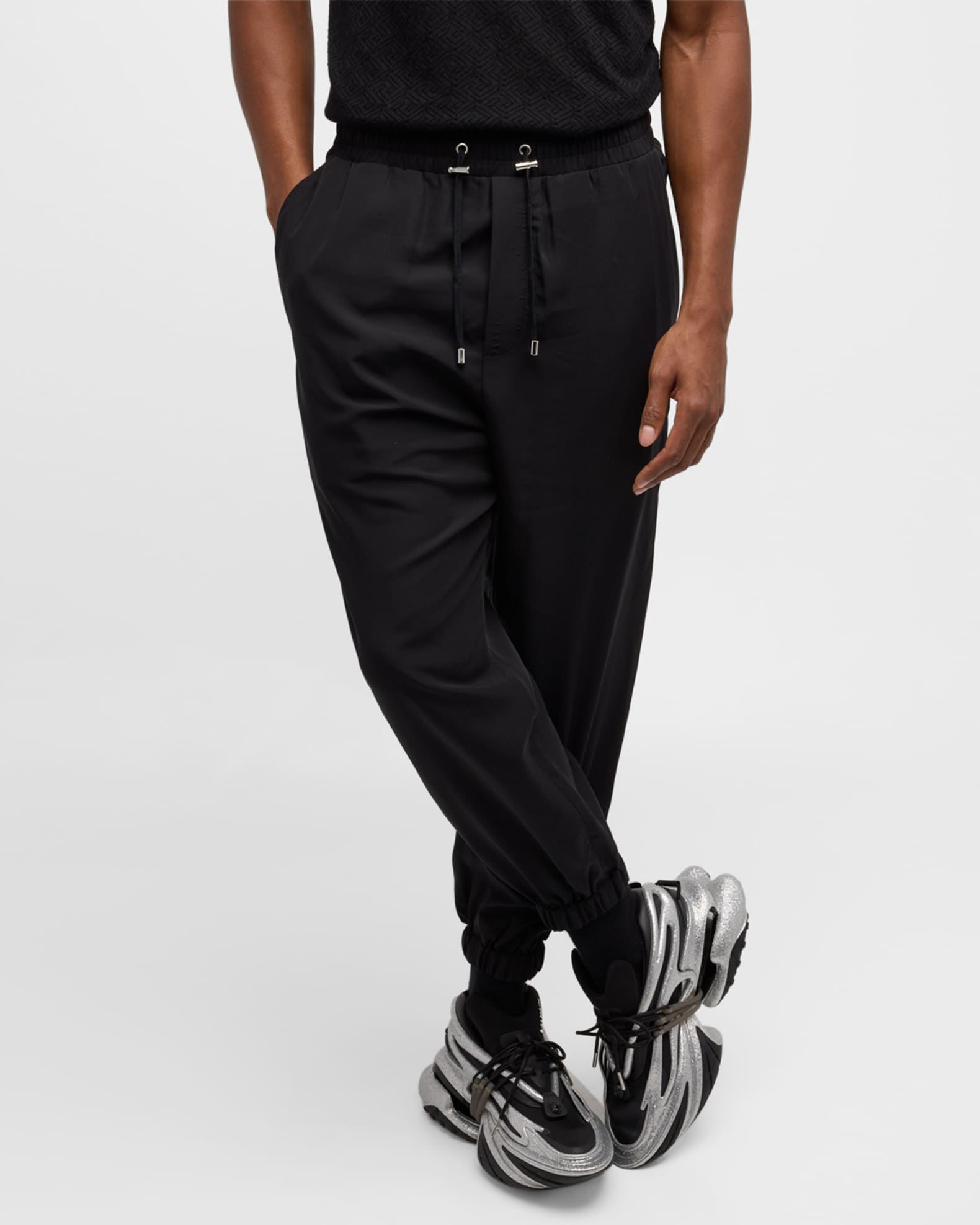 Balmain Men's Fluid Lyocell Track Pants | Neiman Marcus