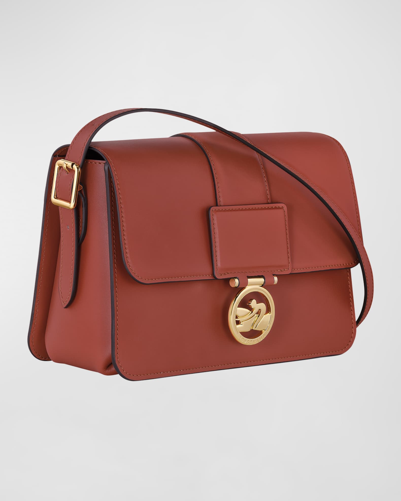 Longchamp Box-Trot Medium Flap Leather Crossbody Bag | Neiman Marcus