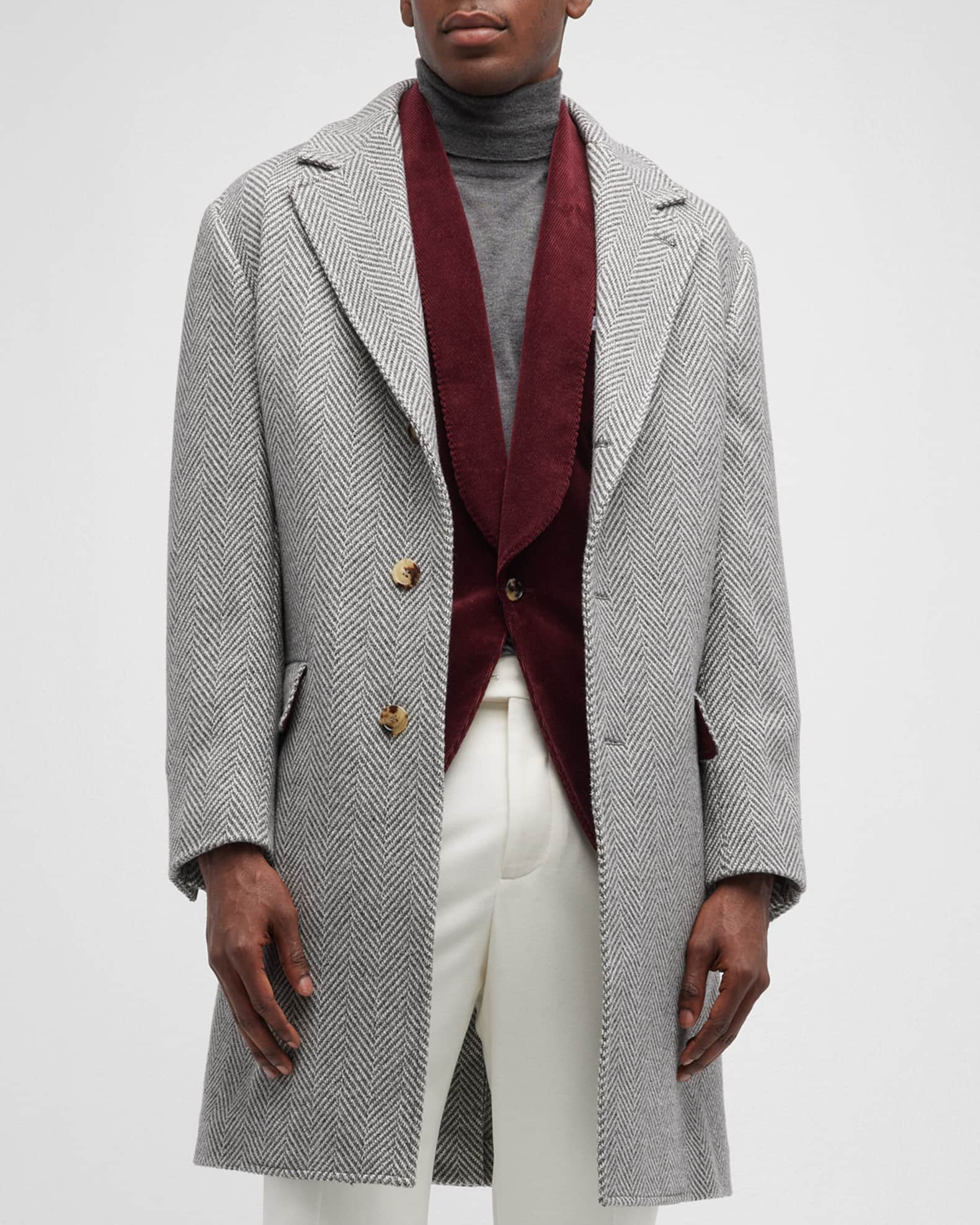 Brunello Cucinelli Men's Hollywood Glamour Exploded Chevron Wool-Blend ...