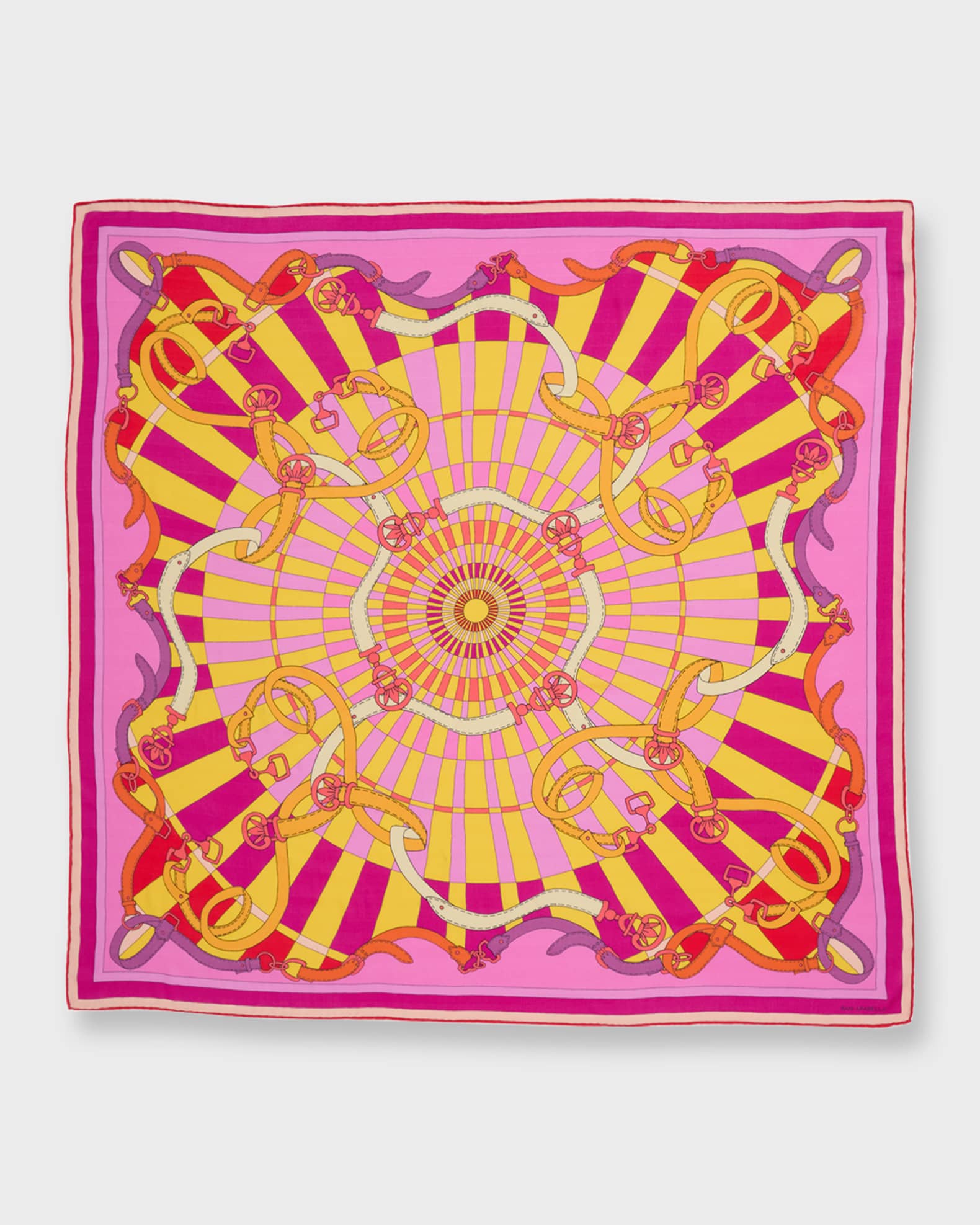 Rani Arabella Firenze Print Cashmere & Silk Square Scarf | Neiman Marcus