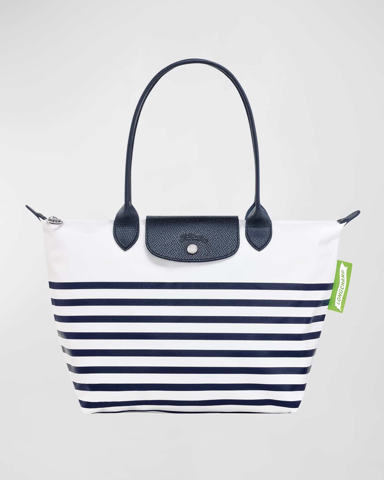 Longchamp Le Pliage Small Striped Nylon Tote Bag | Neiman Marcus