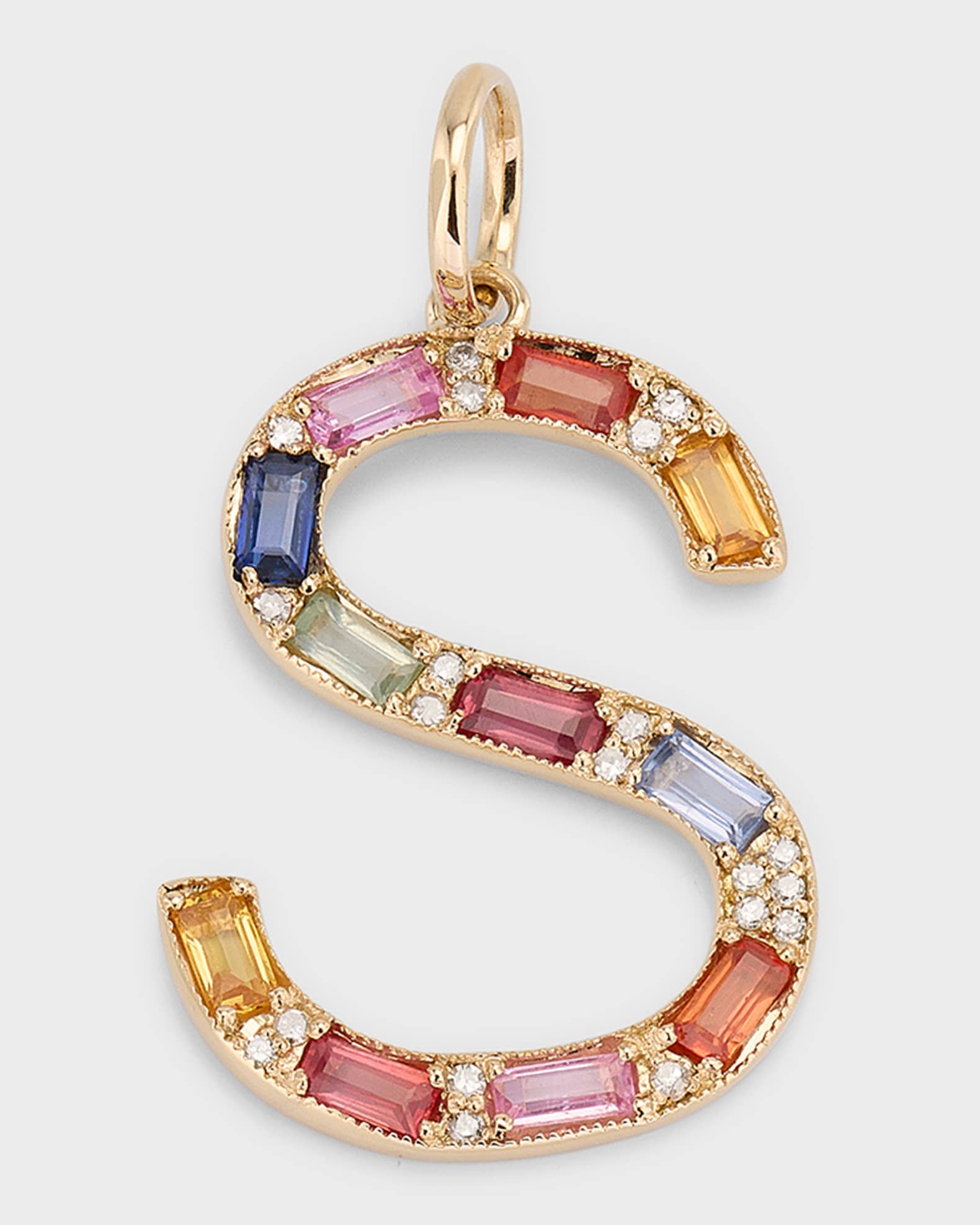 Kastel Jewelry Multi-Sapphire and Diamond Initial Pendant, S | Neiman ...