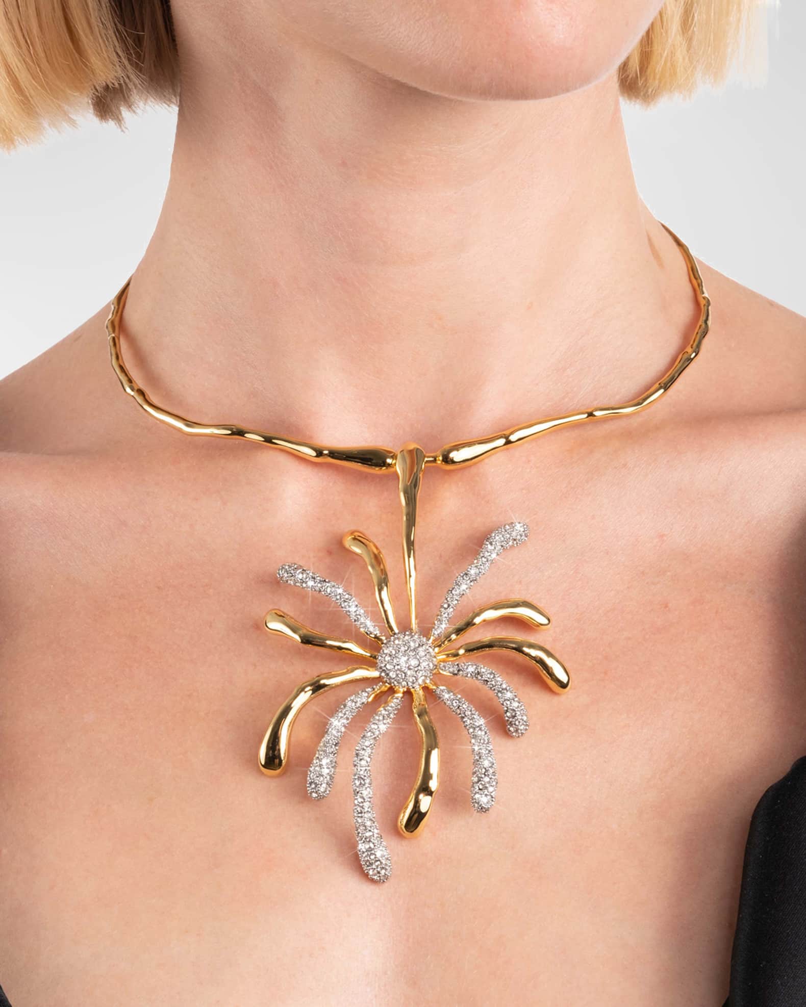 Alexis Bittar Solanales Crystal Sunburst Collar Necklace | Neiman Marcus
