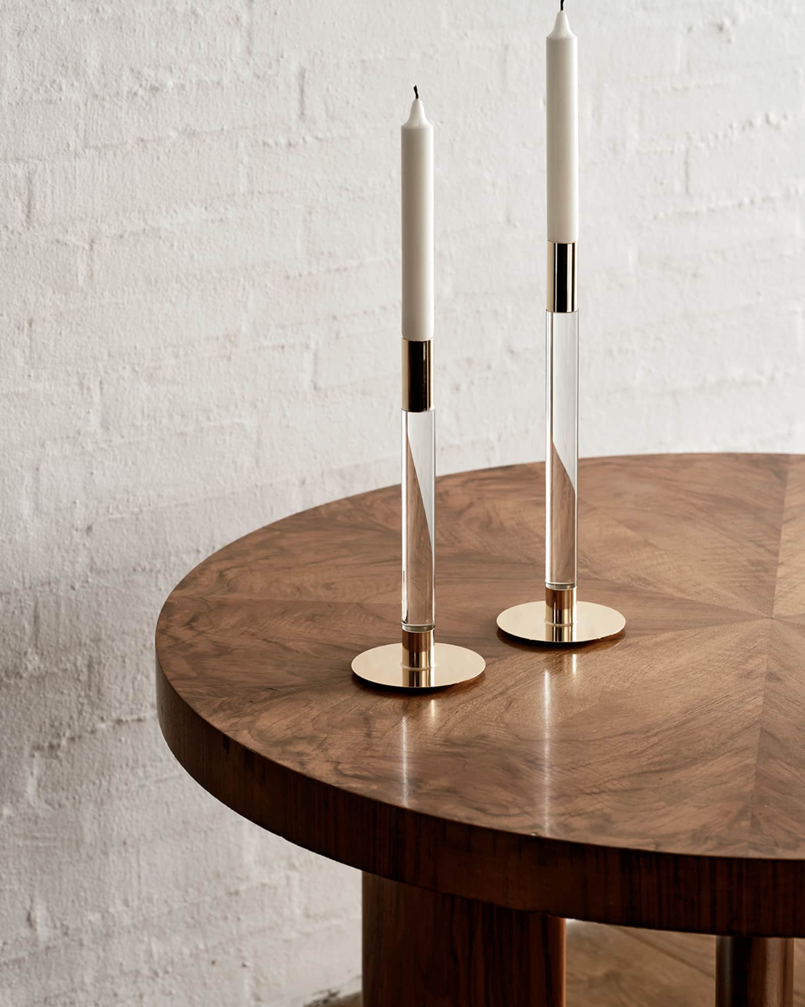 Orrefors 10" Lumiere Candlestick, Gold | Neiman Marcus