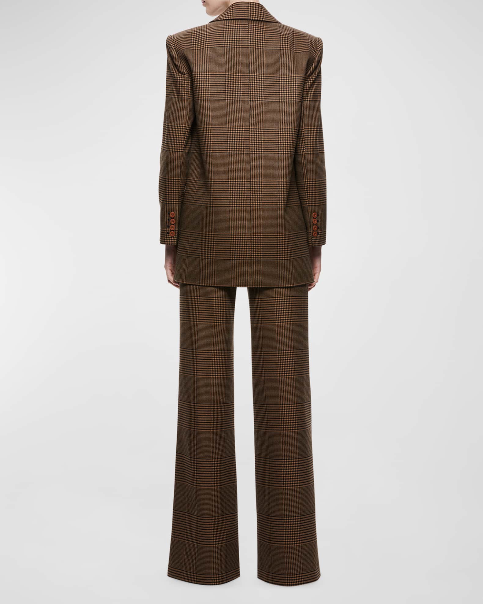 Alice + Olivia Colley Strong-Shoulder Plaid Blazer | Neiman Marcus