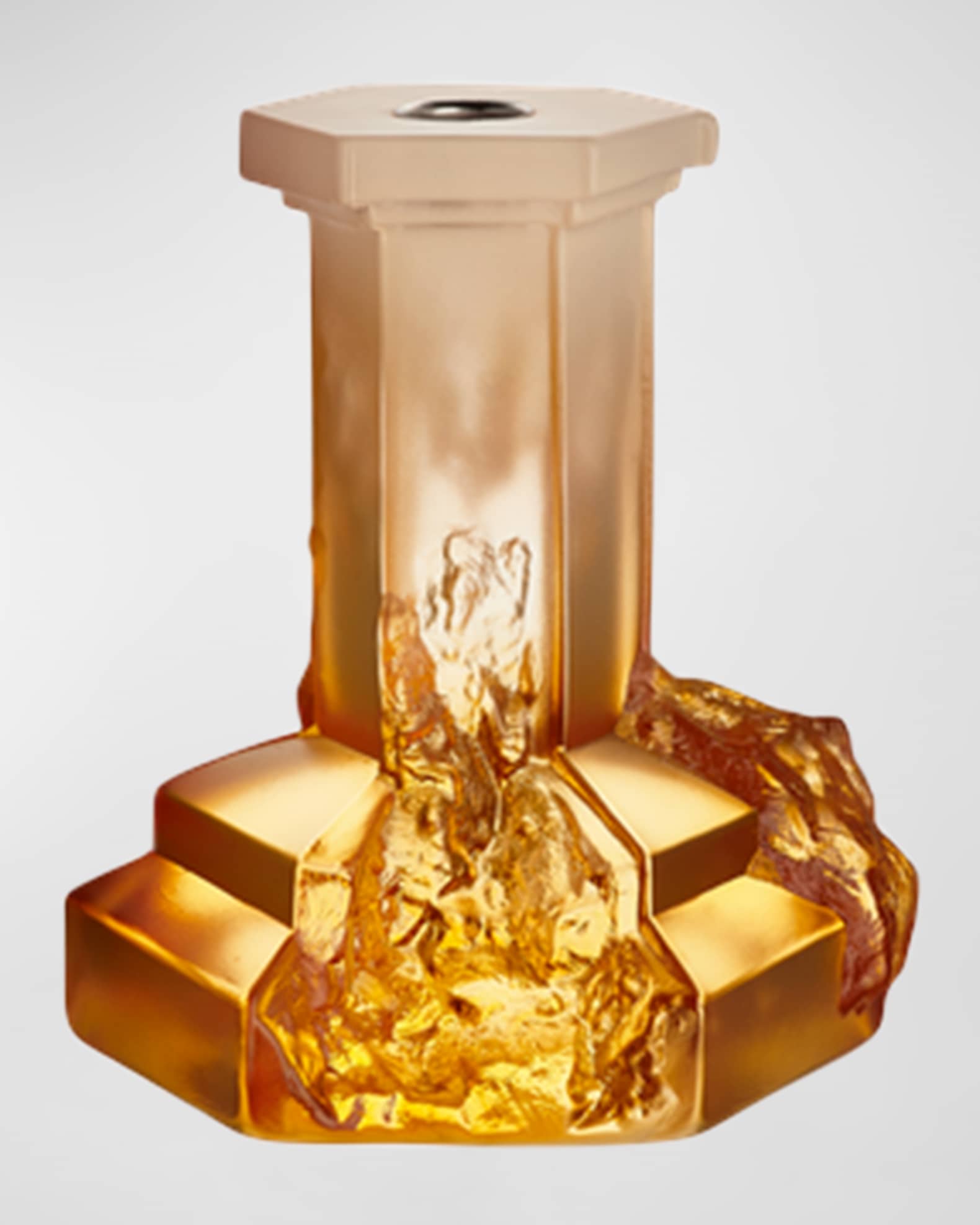 Kosta Boda Rocky Baroque Amber Haze Large Candlestick, 5.9" | Neiman Marcus