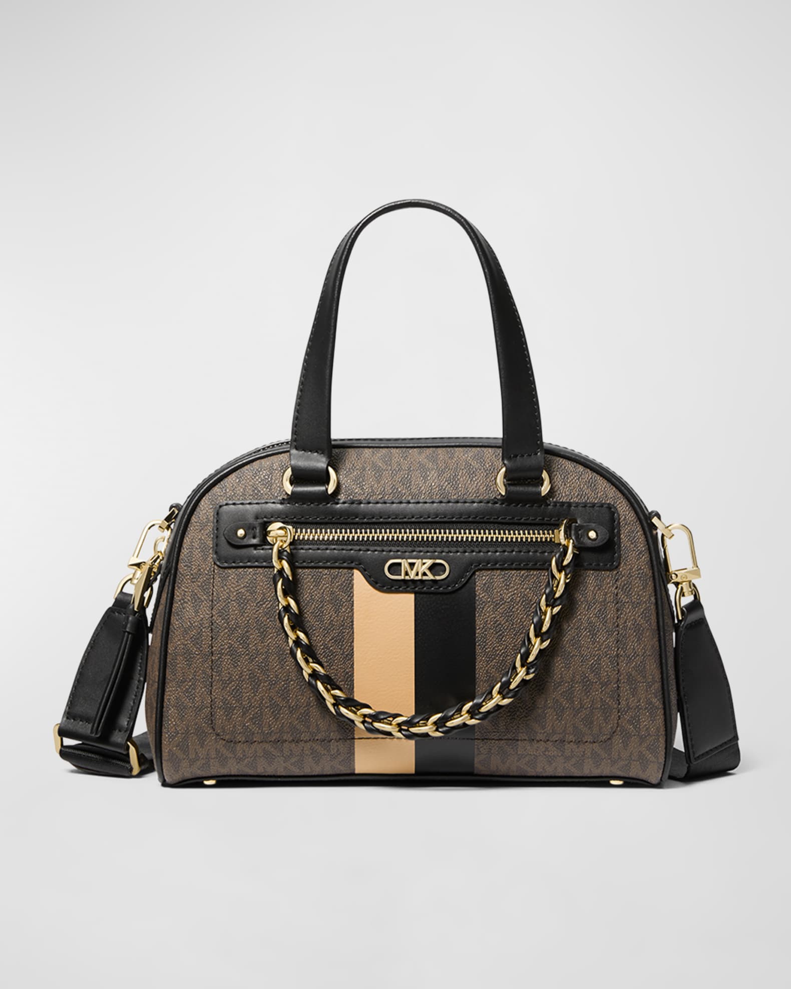 MICHAEL Michael Kors Williamsburg Small Leather Bowling Satchel Bag ...