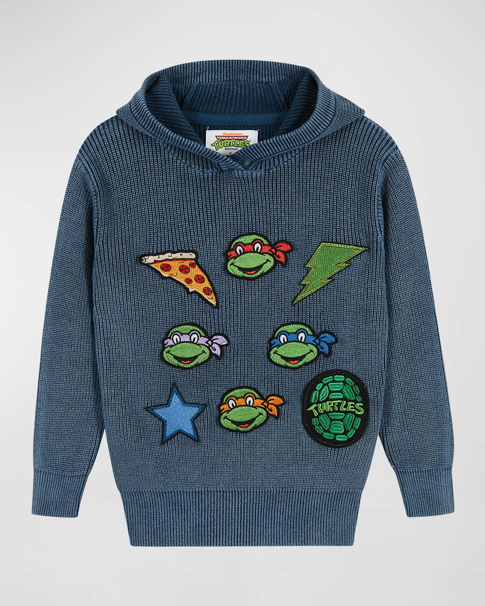 Andy & Evan x TMNT Boy's Stone Washed Rib Hooded Sweater, Size 2-7 ...