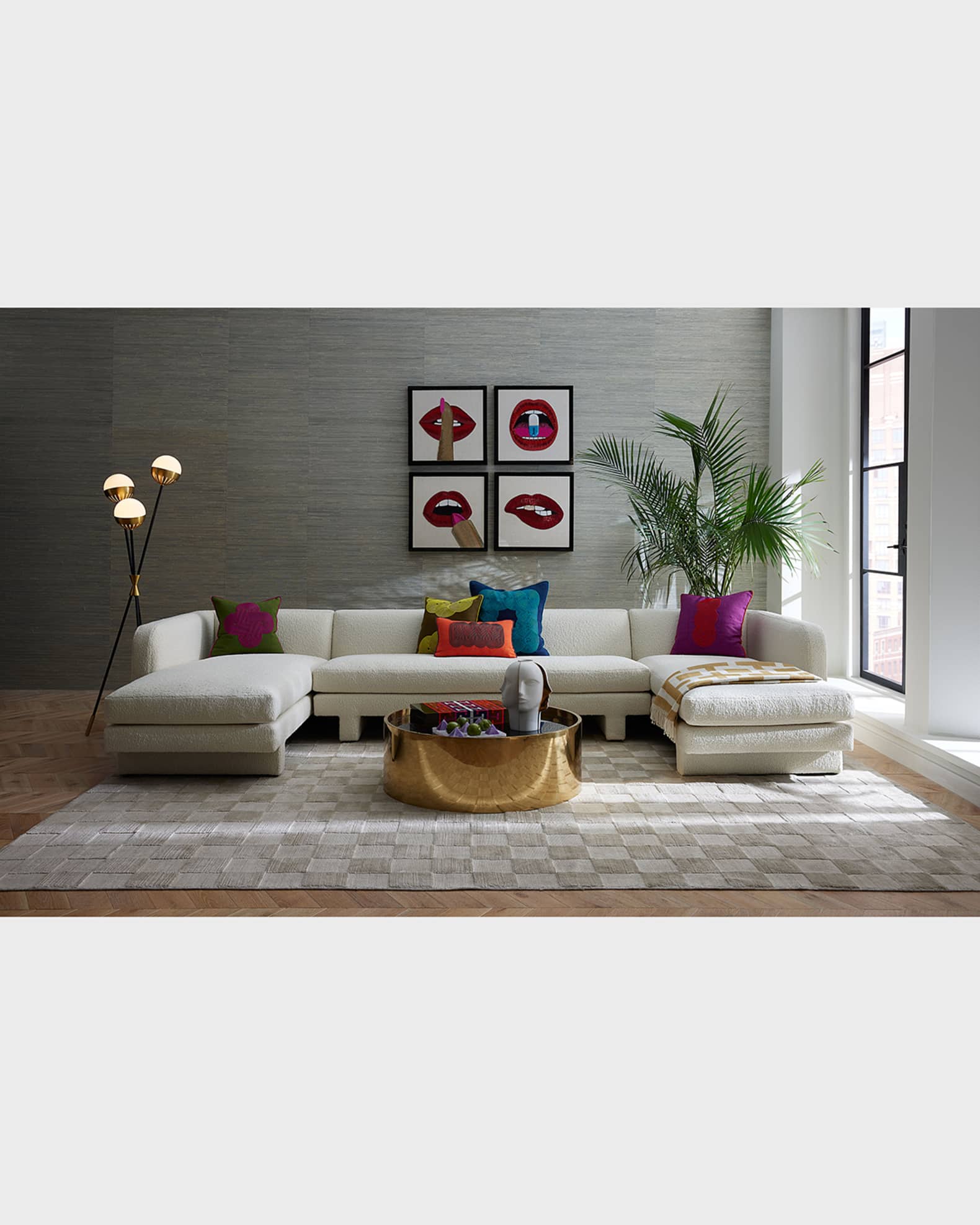 Jonathan Adler Pompidou Border Pillow, 22" Square | Neiman Marcus