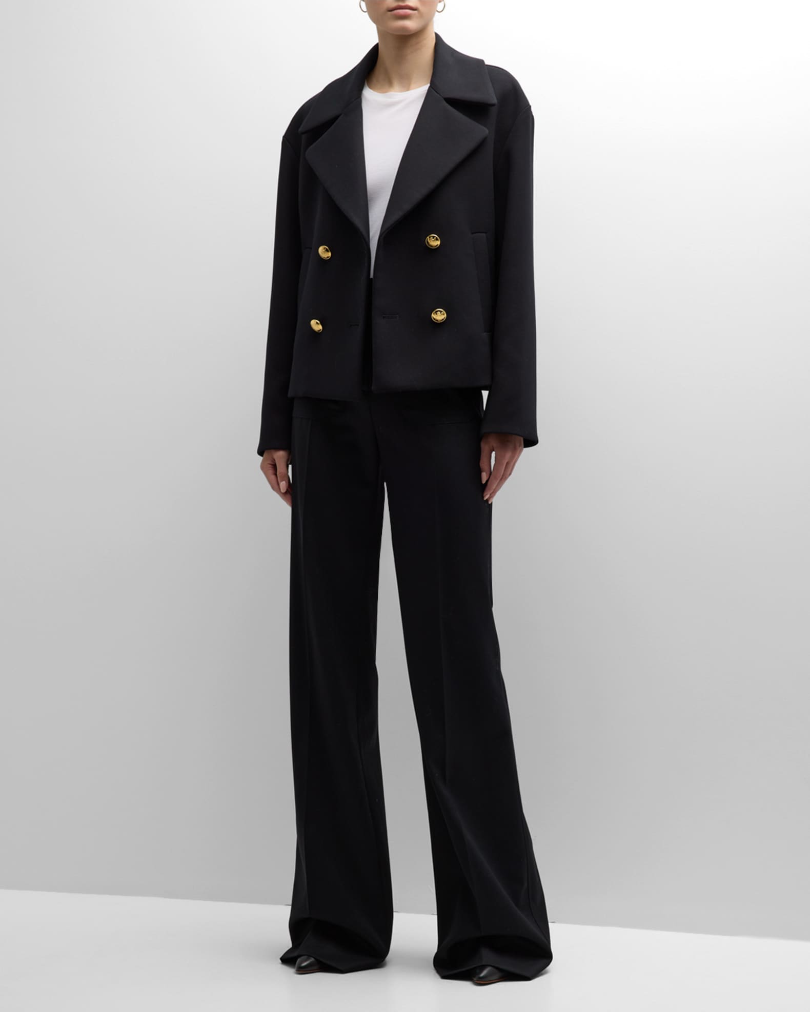 Nili Lotan Cleophee Short Double-Breasted Coat | Neiman Marcus