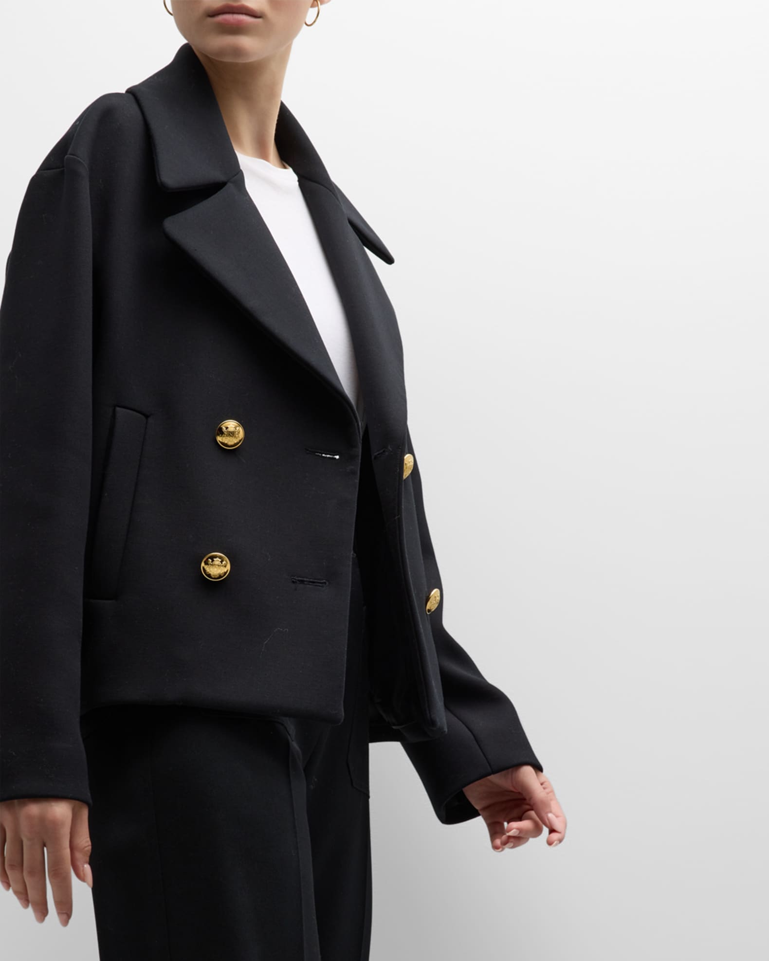 Nili Lotan Cleophee Short Double-Breasted Coat | Neiman Marcus