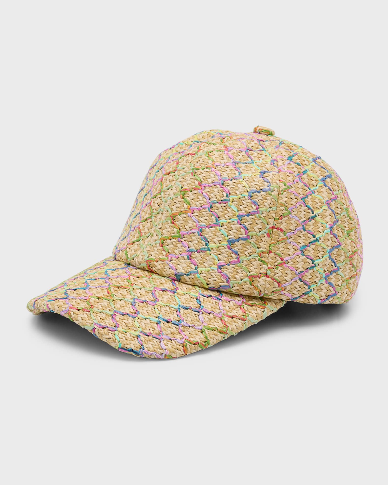 Lele Sadoughi Woven Raffia Baseball Cap | Neiman Marcus