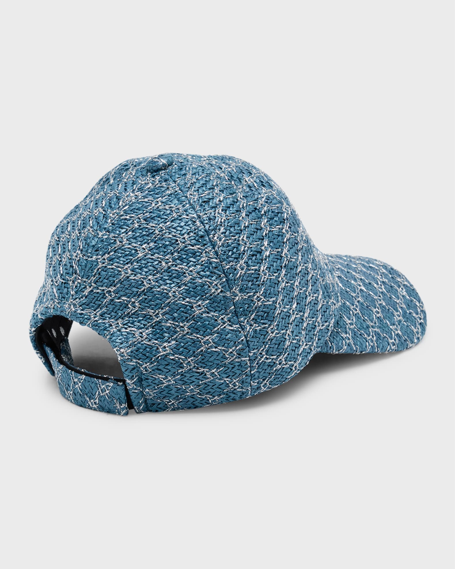 Lele Sadoughi Woven Raffia Blue Baseball Cap | Neiman Marcus