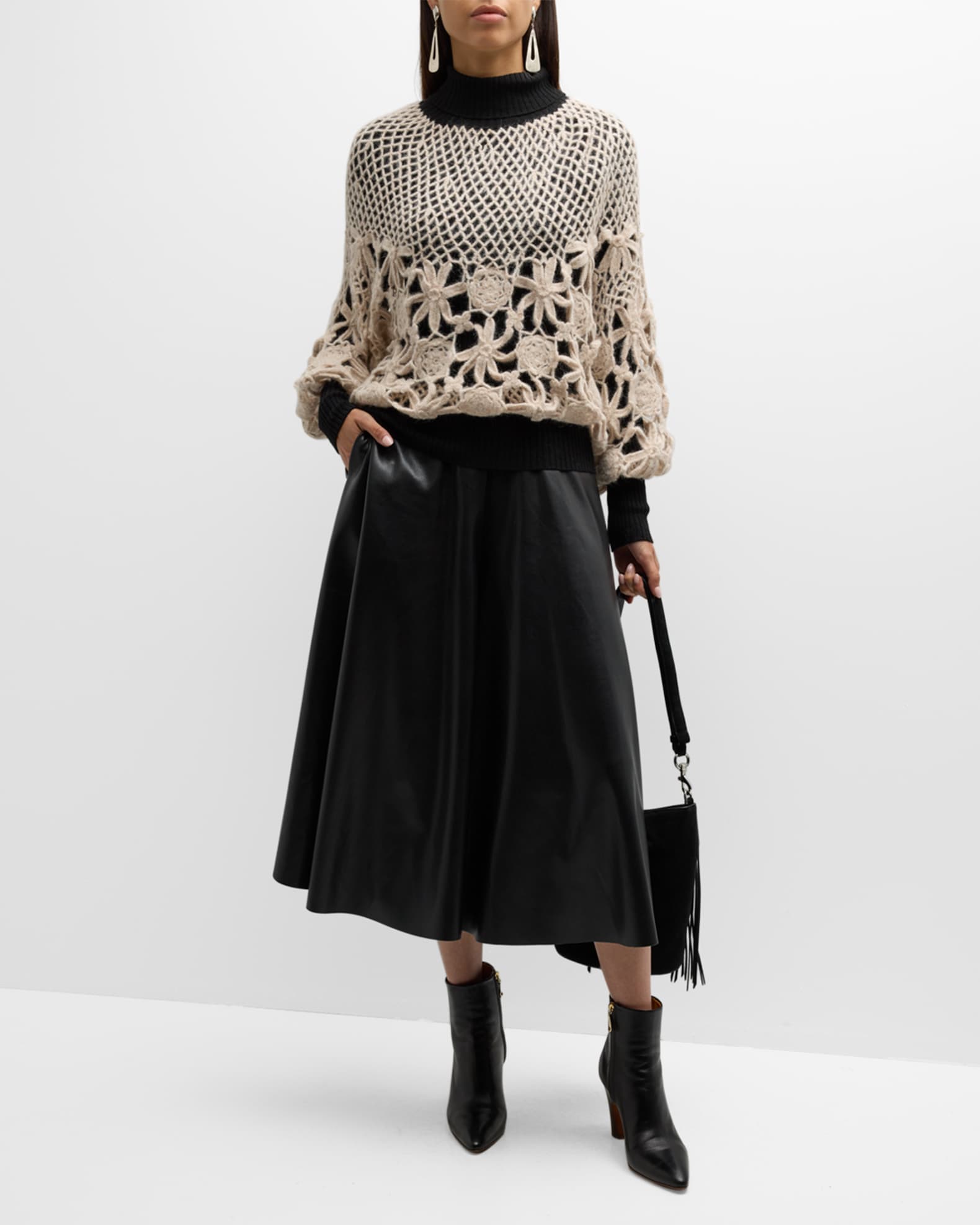 Mes Demoiselles Buzzer Wide-Leg Faux Leather Pants | Neiman Marcus