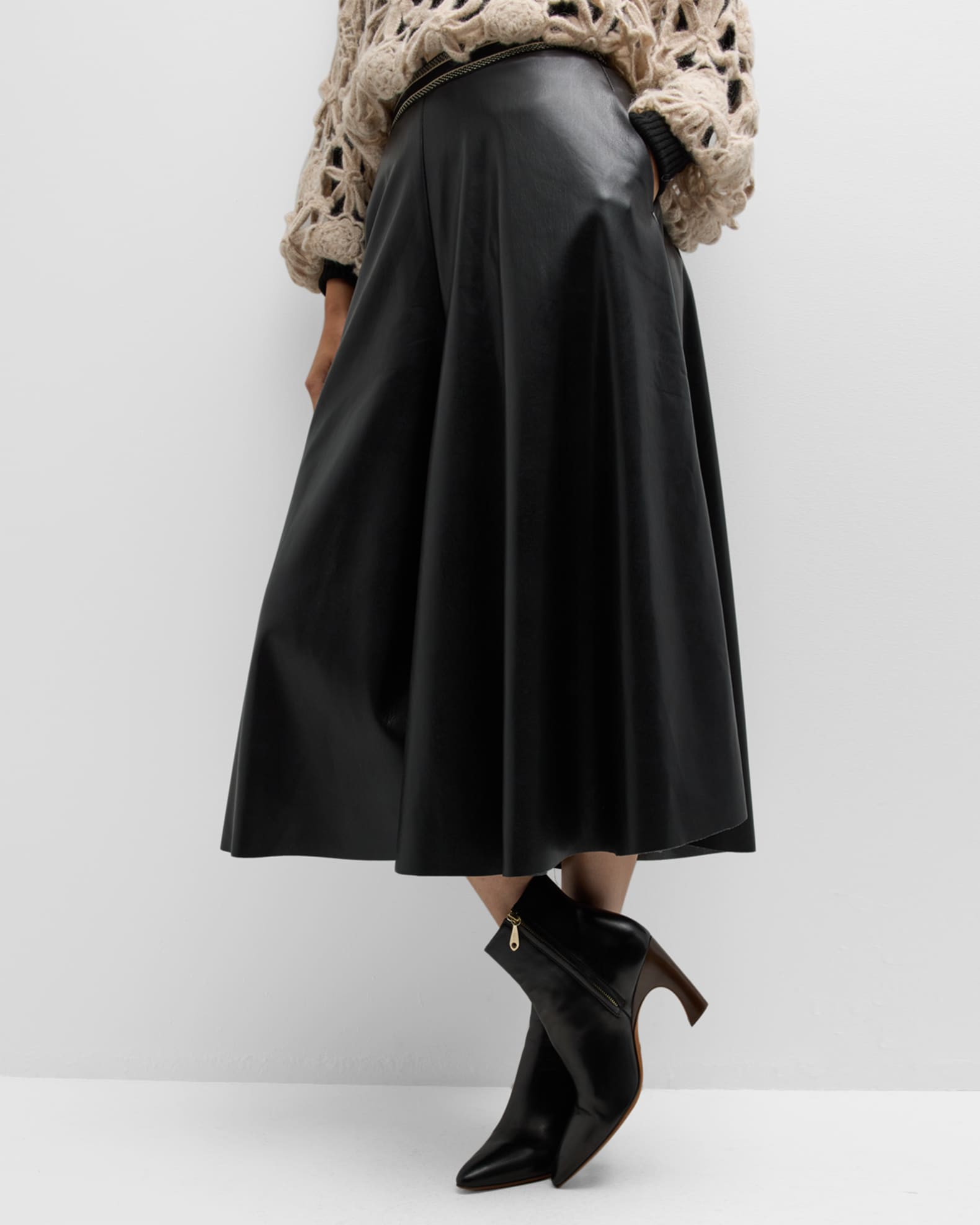Mes Demoiselles Buzzer Wide-Leg Faux Leather Pants | Neiman Marcus