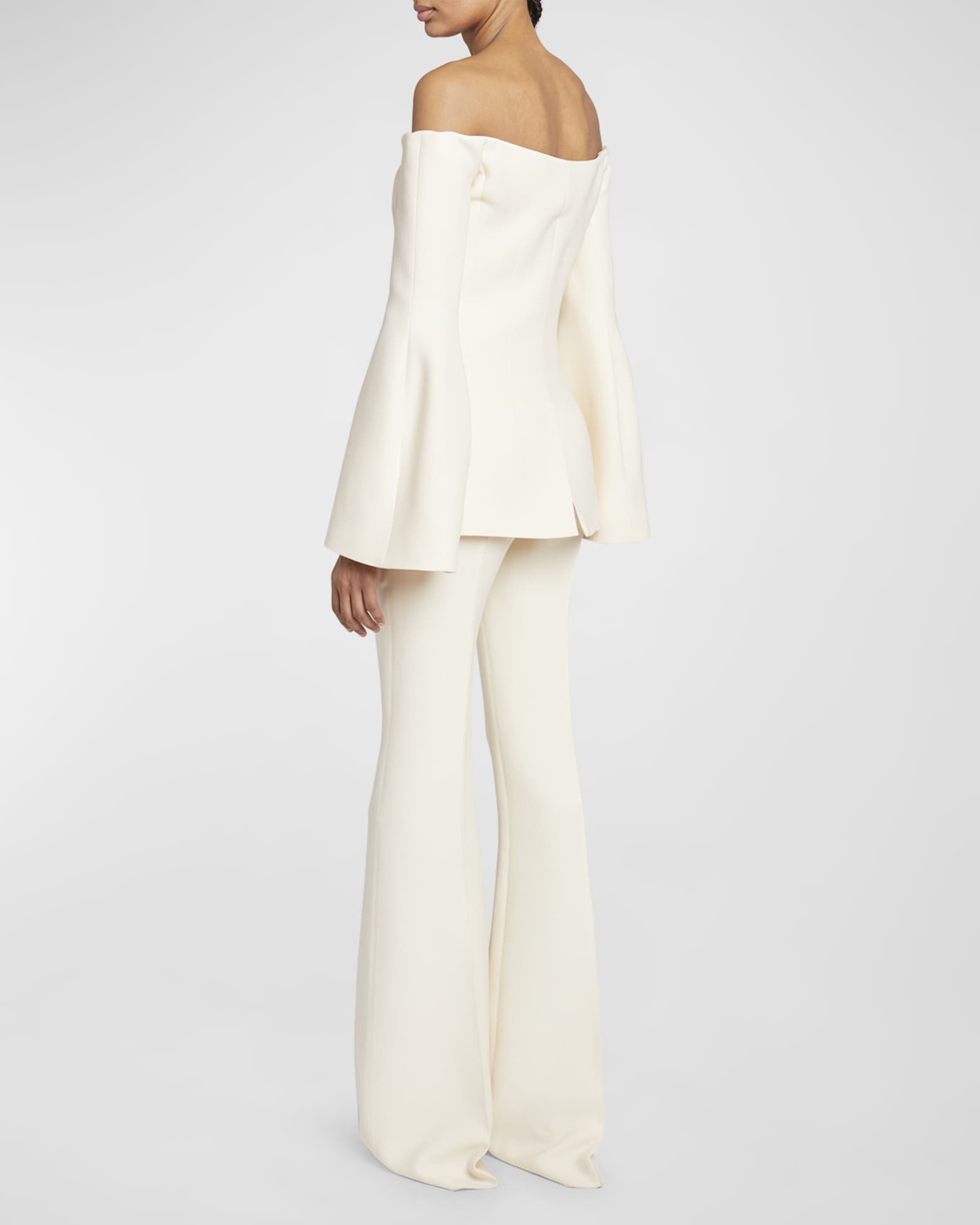 Gabriela Hearst Ambrose Off-the-Shoulder Single-Breasted Blazer Jacket ...