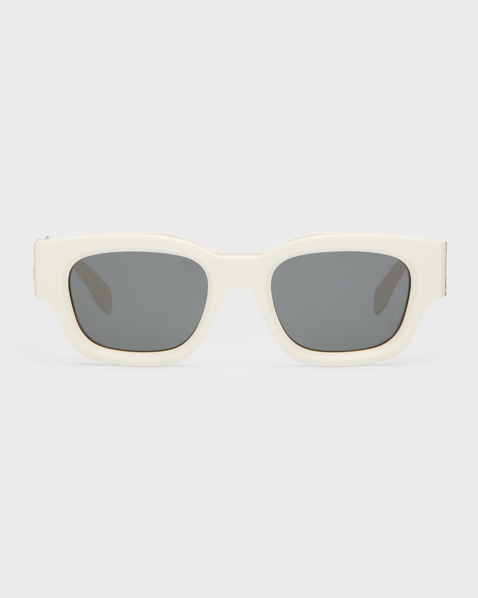 Palm Angels Posey White Acetate & Metal Square Sunglasses | Neiman Marcus