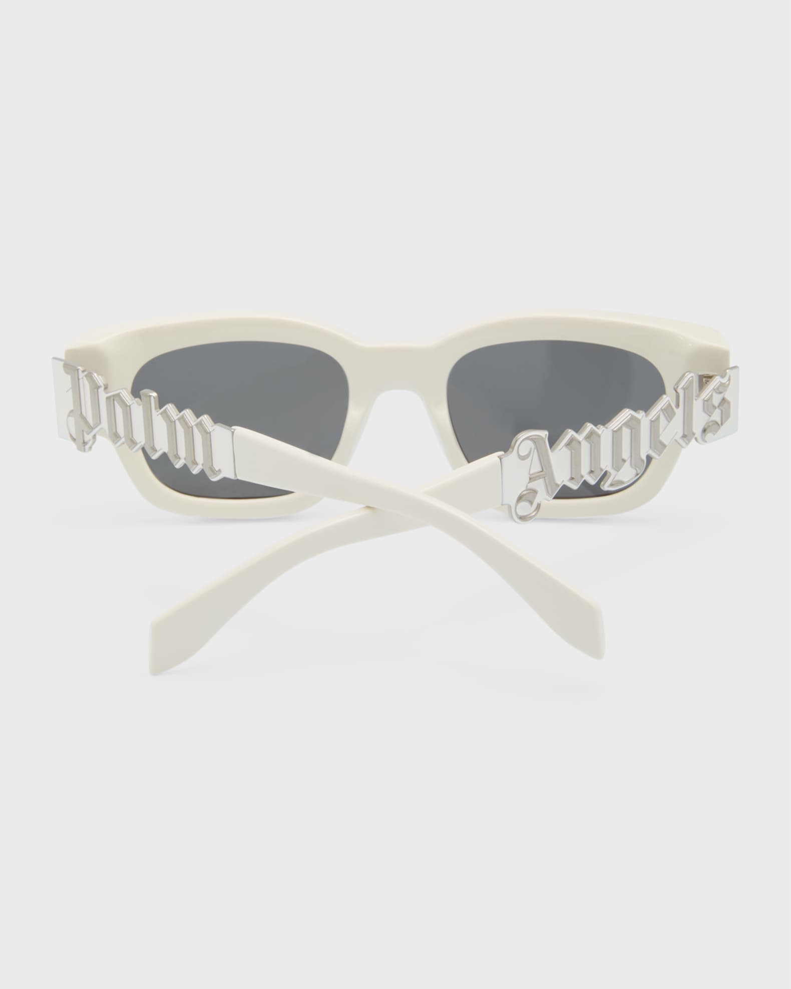 Palm Angels Posey White Acetate & Metal Square Sunglasses | Neiman Marcus