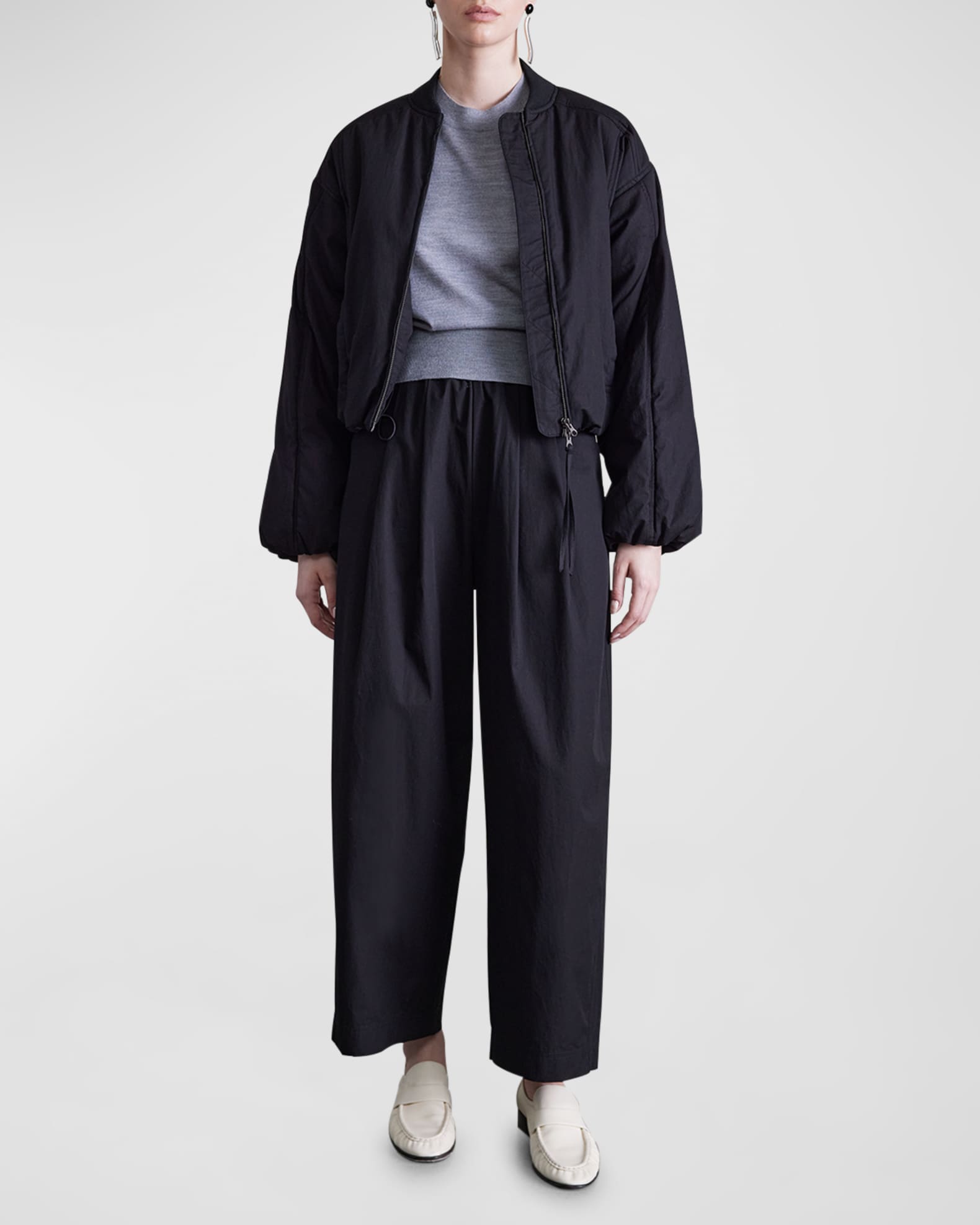 Apiece Apart Esteria Zip-Front Organic Cotton Bomber Jacket | Neiman Marcus