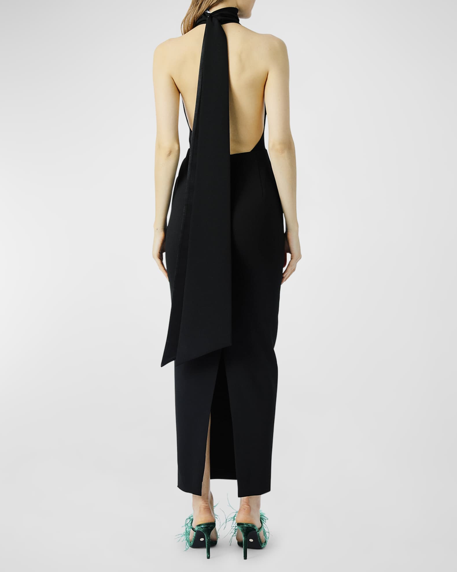 Sau Lee Patricia Open-Back Neck-Tie Halter Dress | Neiman Marcus