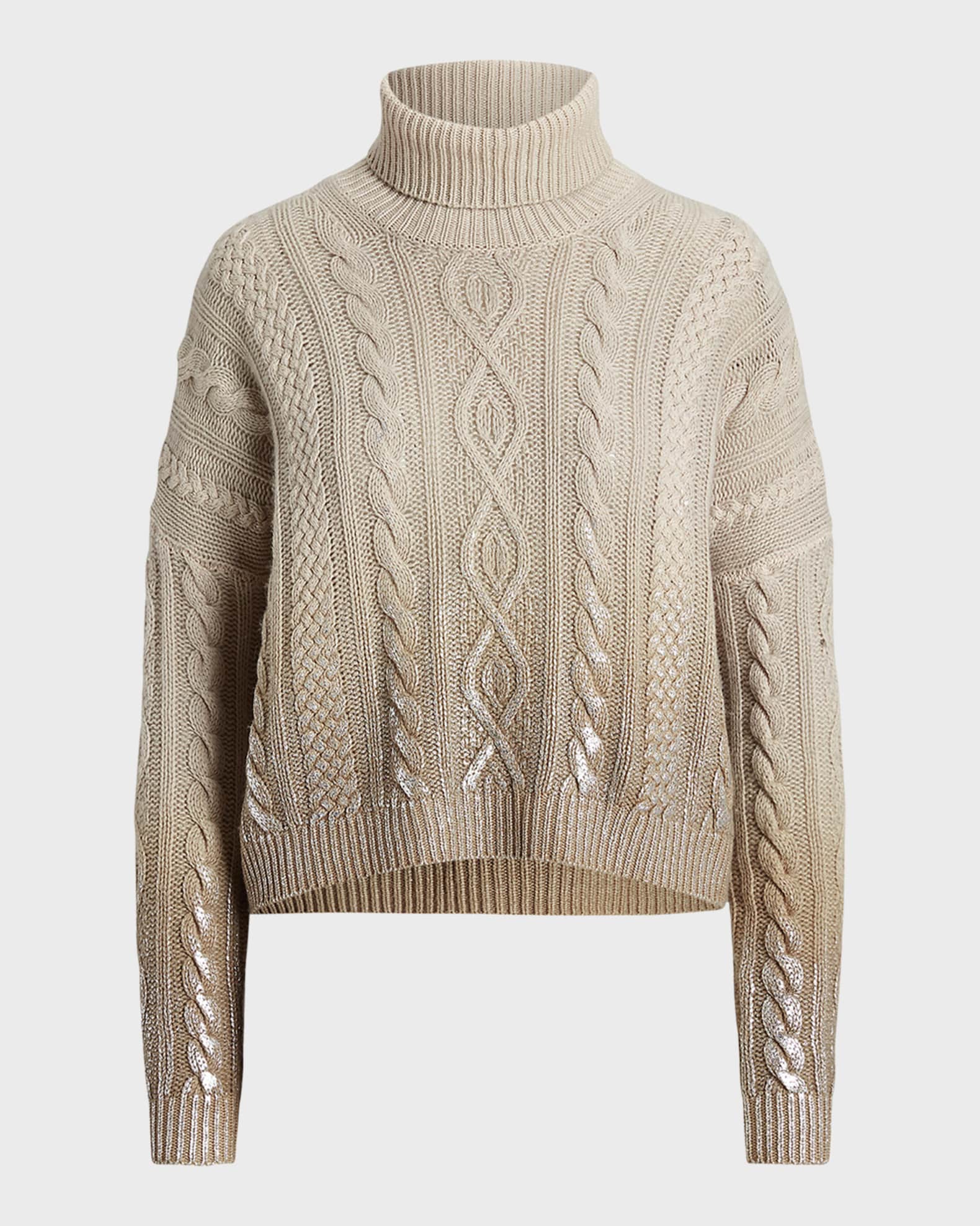 Ralph Lauren Collection Cashmere Turtleneck Sweater with Artisanal ...