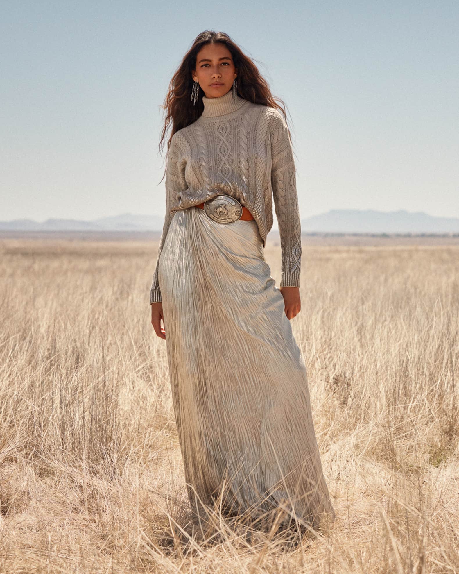 Ralph Lauren Collection Cashmere Turtleneck Sweater with Artisanal ...