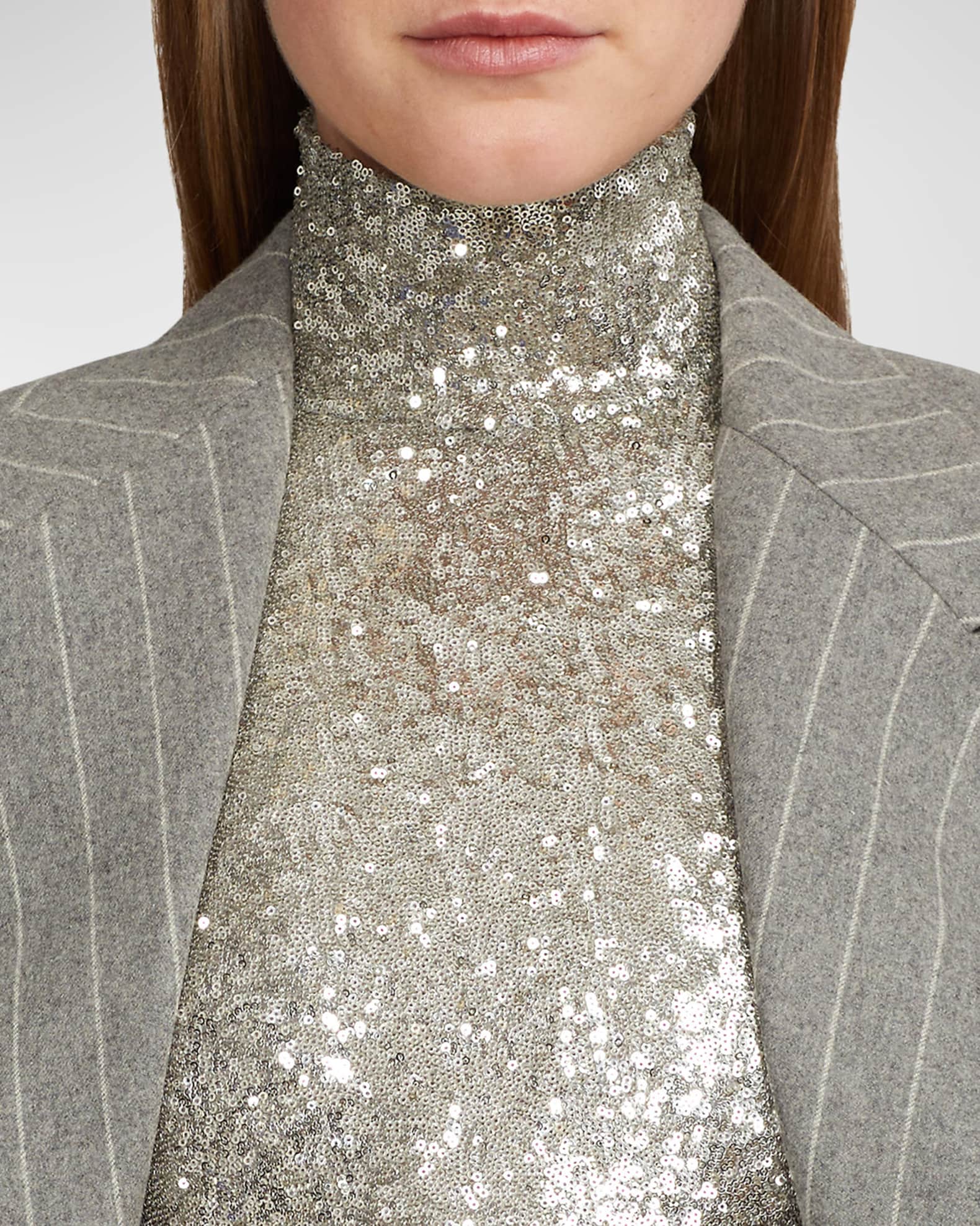 Ralph Lauren Collection Sequin Turtleneck Top | Neiman Marcus