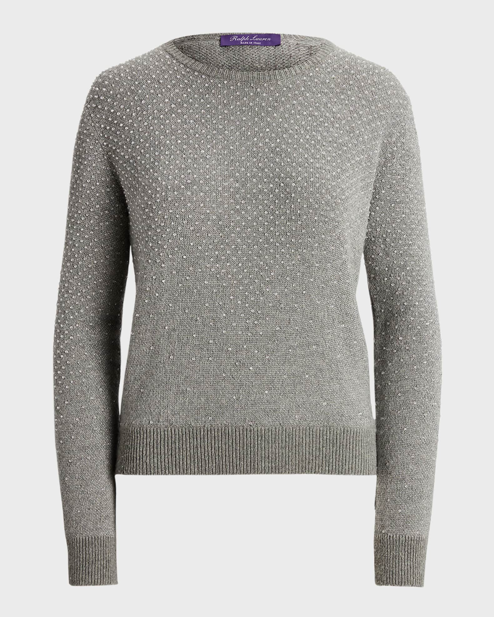 Ralph Lauren Collection Metallic Birdseye Cashmere Sweater | Neiman Marcus