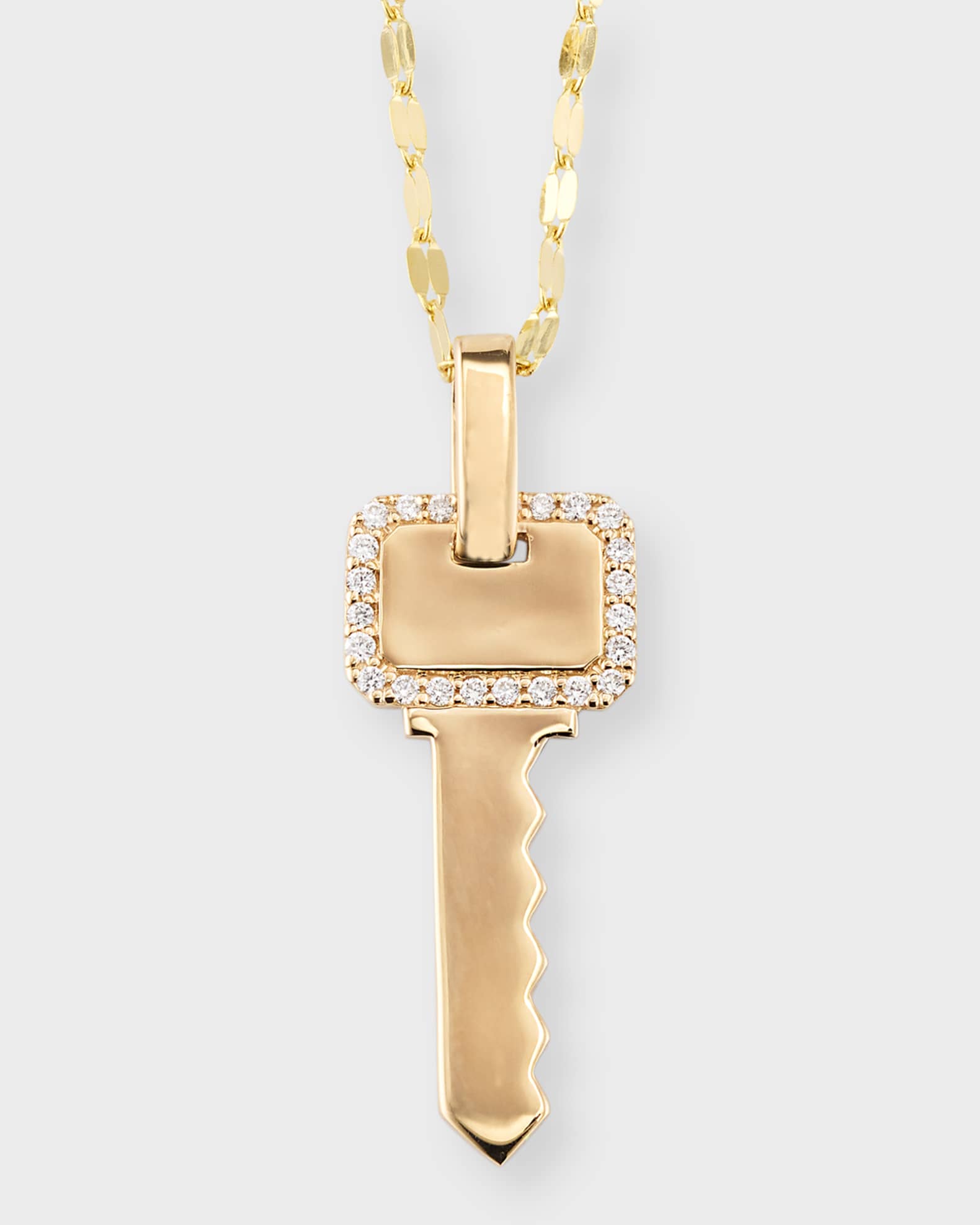 LANA Flawless 14K Gold Lock Pendant Necklace | Neiman Marcus