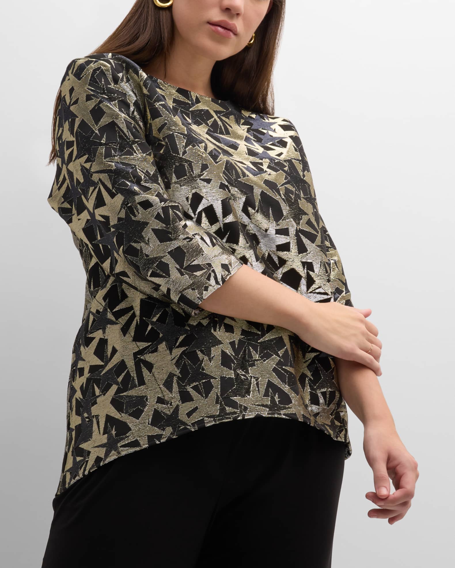 Caroline Rose Plus Plus Size Star of the Show Jacquard Top | Neiman Marcus