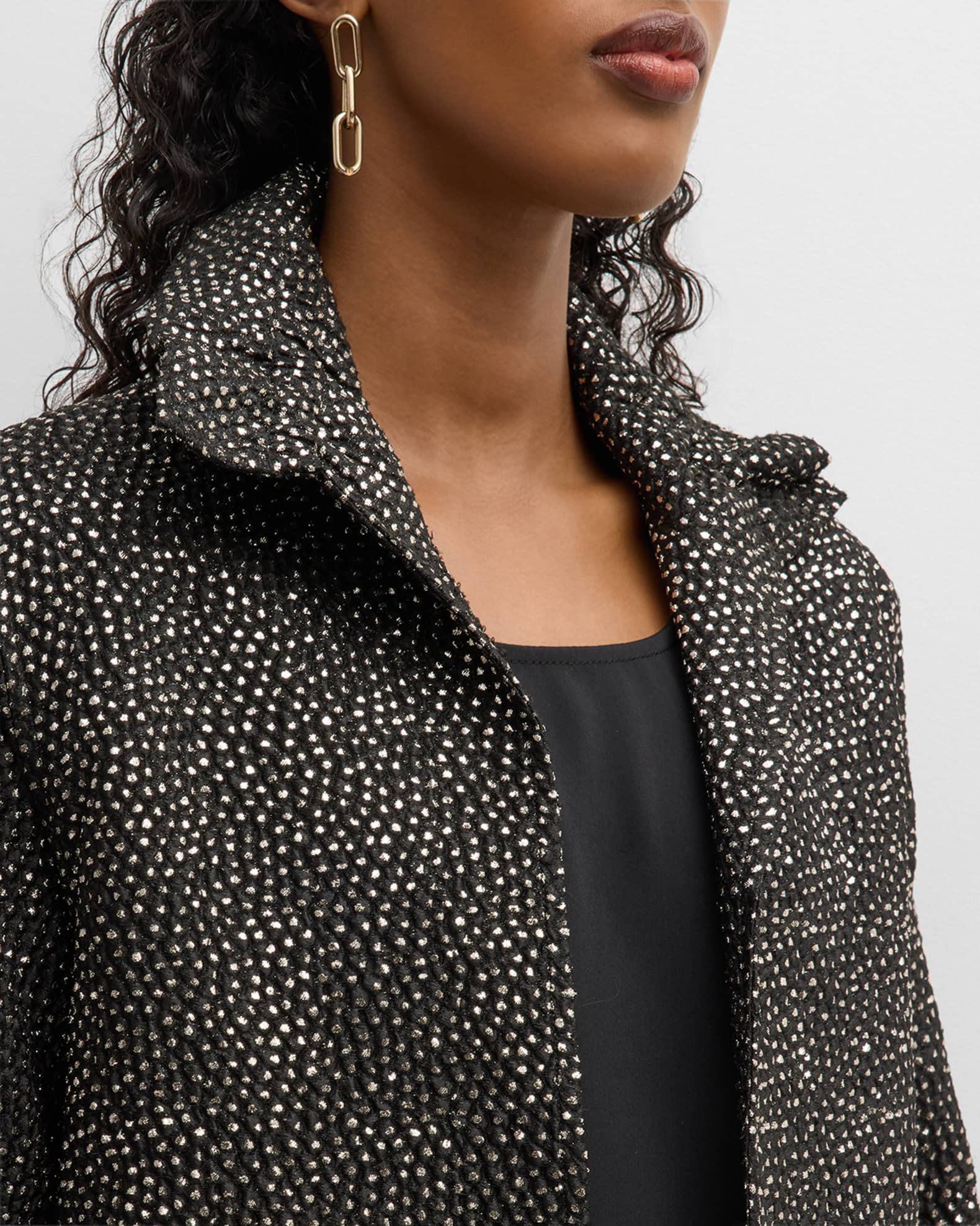Caroline Rose Tiny Bubbles Open-Front Jacquard Jacket | Neiman Marcus