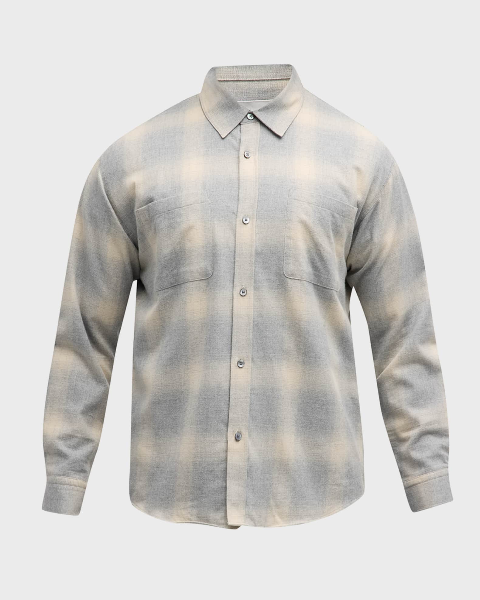 FRAME Men's Plaid Flannel Button-Down Shirt | Neiman Marcus