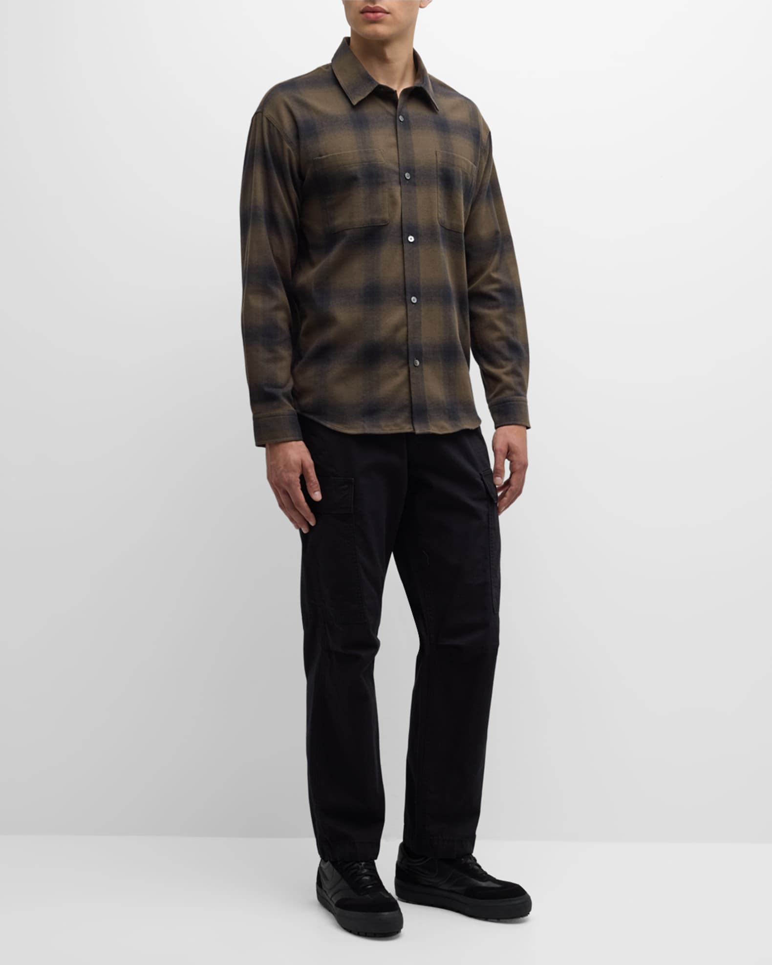 FRAME Men's Plaid Flannel Button-Down Shirt | Neiman Marcus