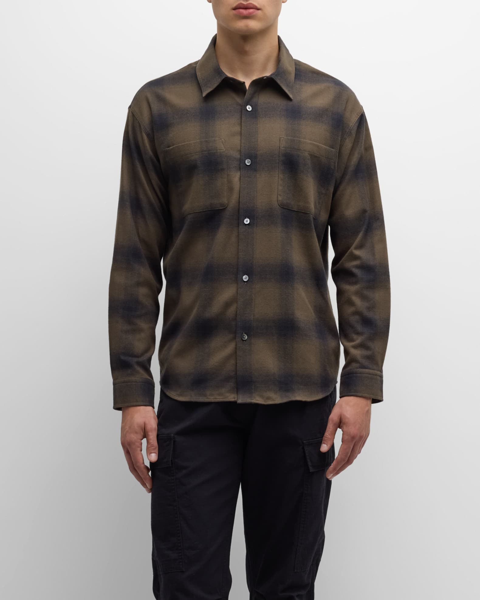 FRAME Men's Plaid Flannel Button-Down Shirt | Neiman Marcus