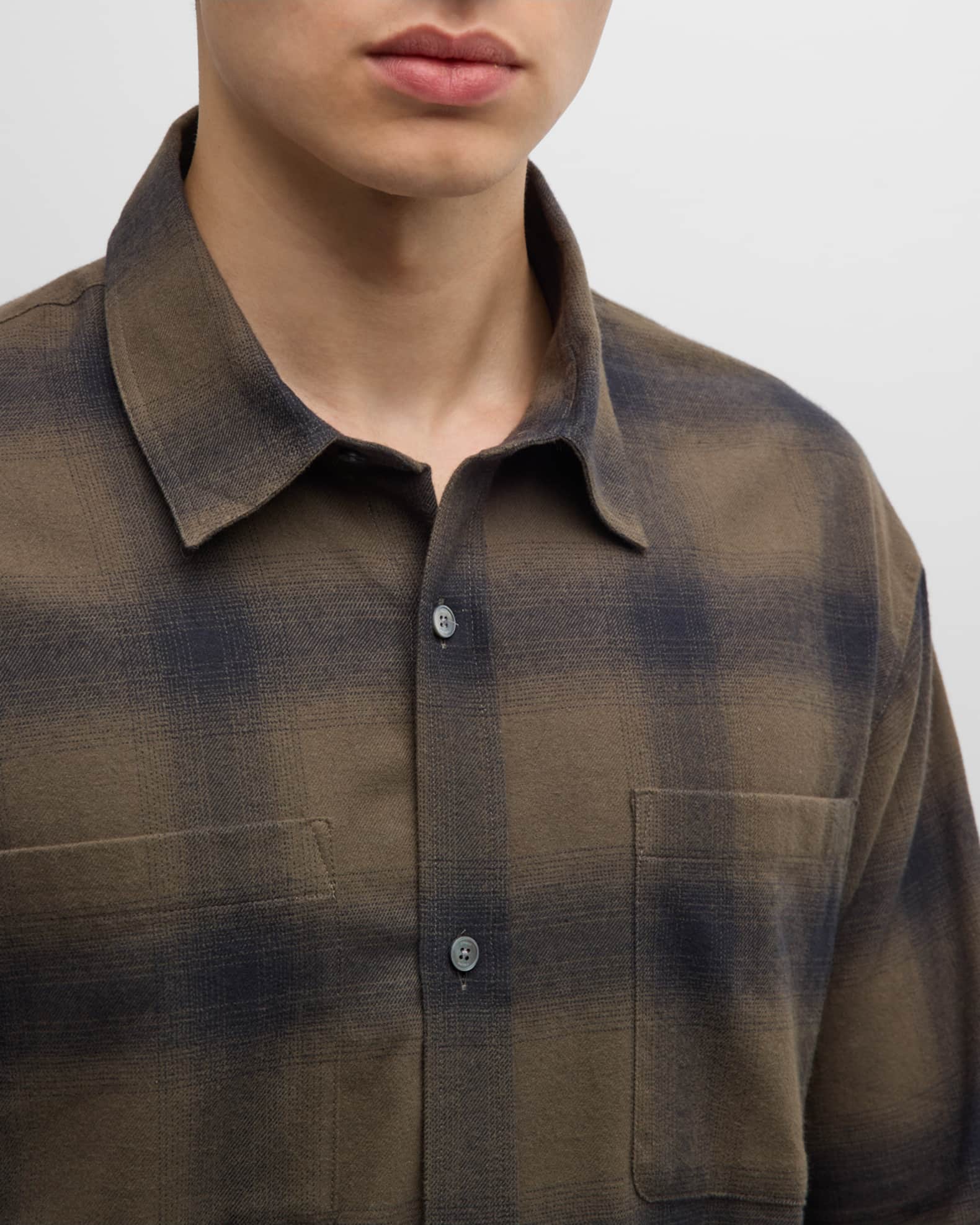 FRAME Men's Plaid Flannel Button-Down Shirt | Neiman Marcus