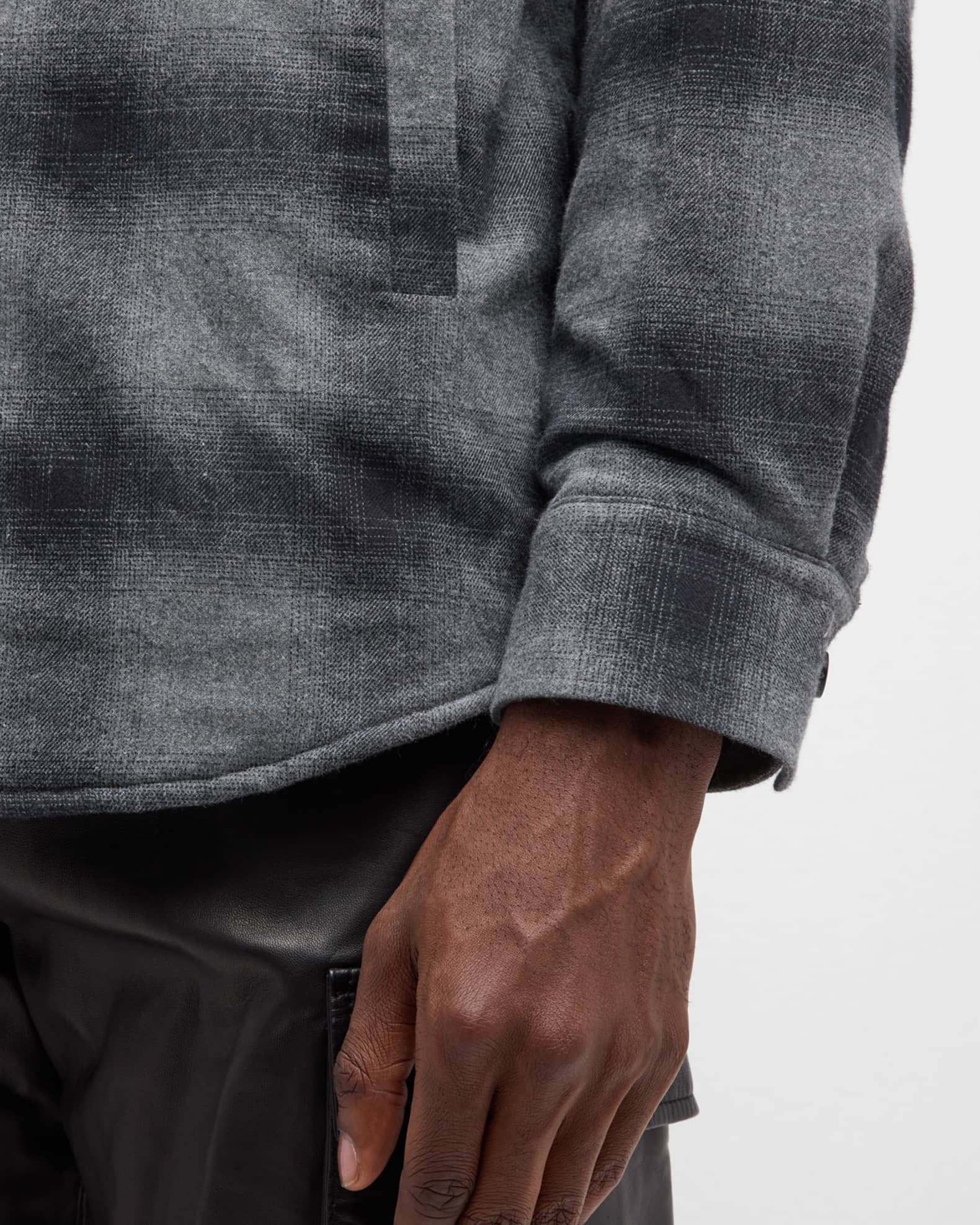 FRAME Men's Padded Plaid Overshirt | Neiman Marcus